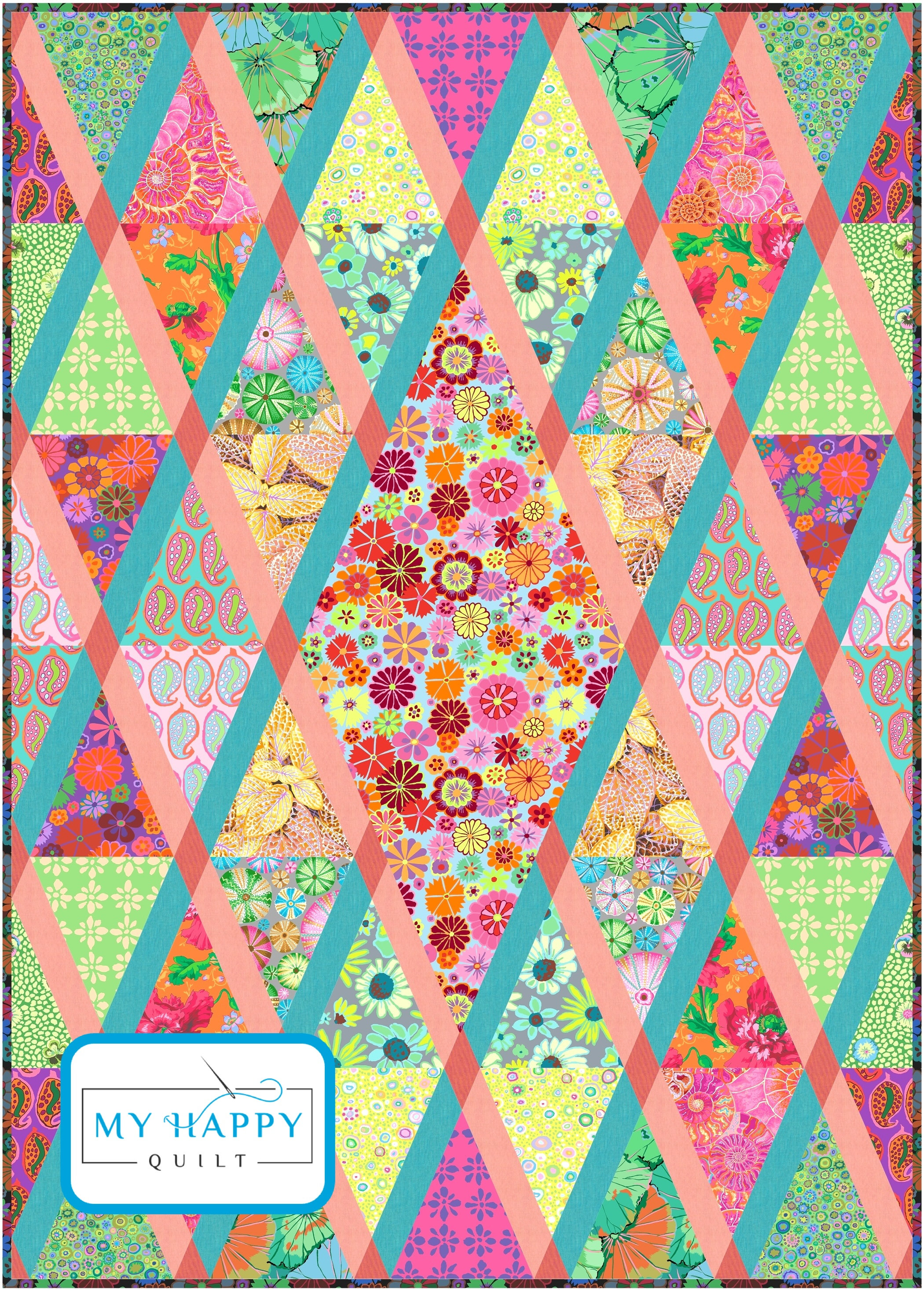Pre-order Kaffe Fassett Diamonds in the Rough Rainbow Sherbert Quilt ...