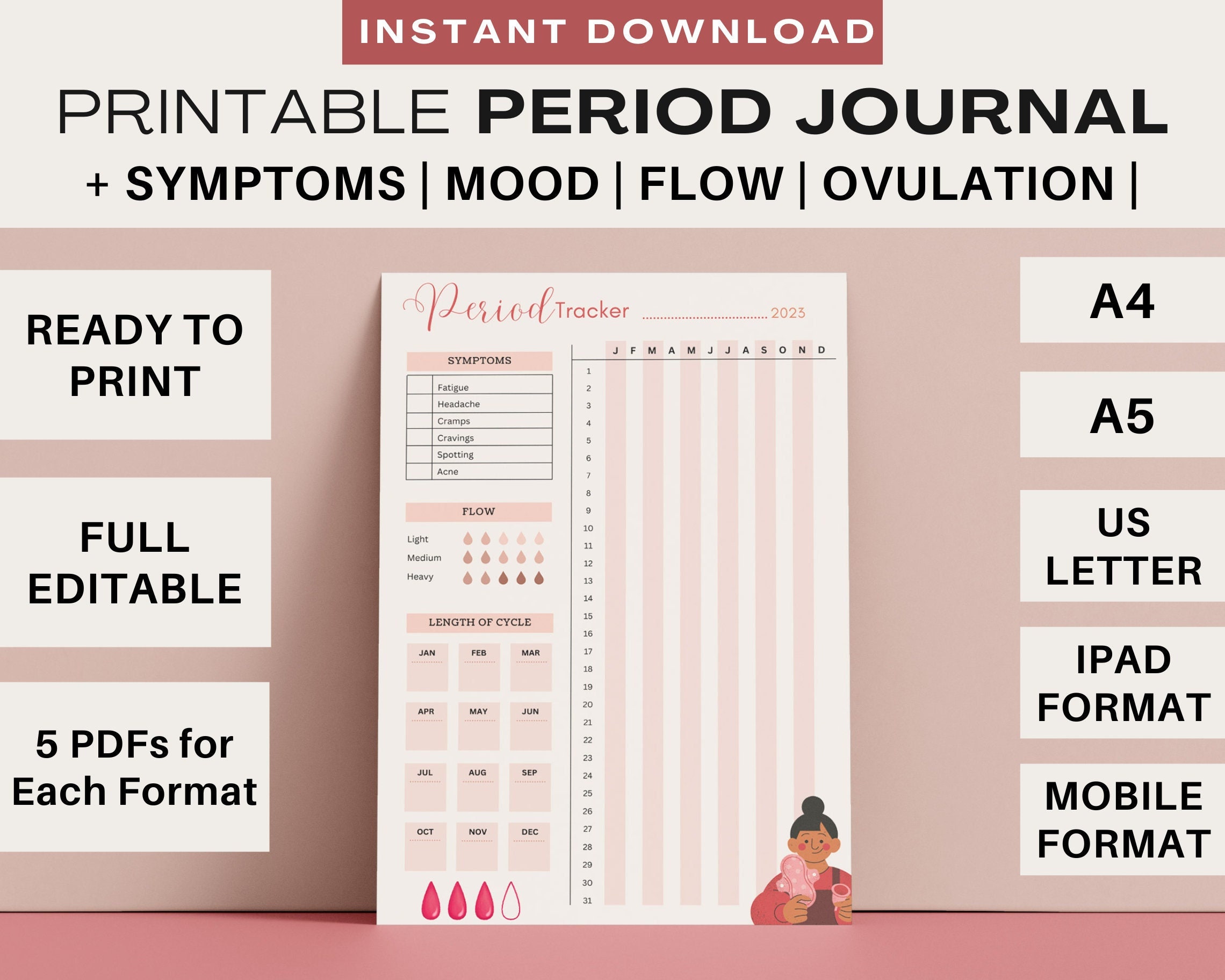 HCG Tracker, Printable OPK Test Sheet, Ovulation Log Planner, Pregnancy ...