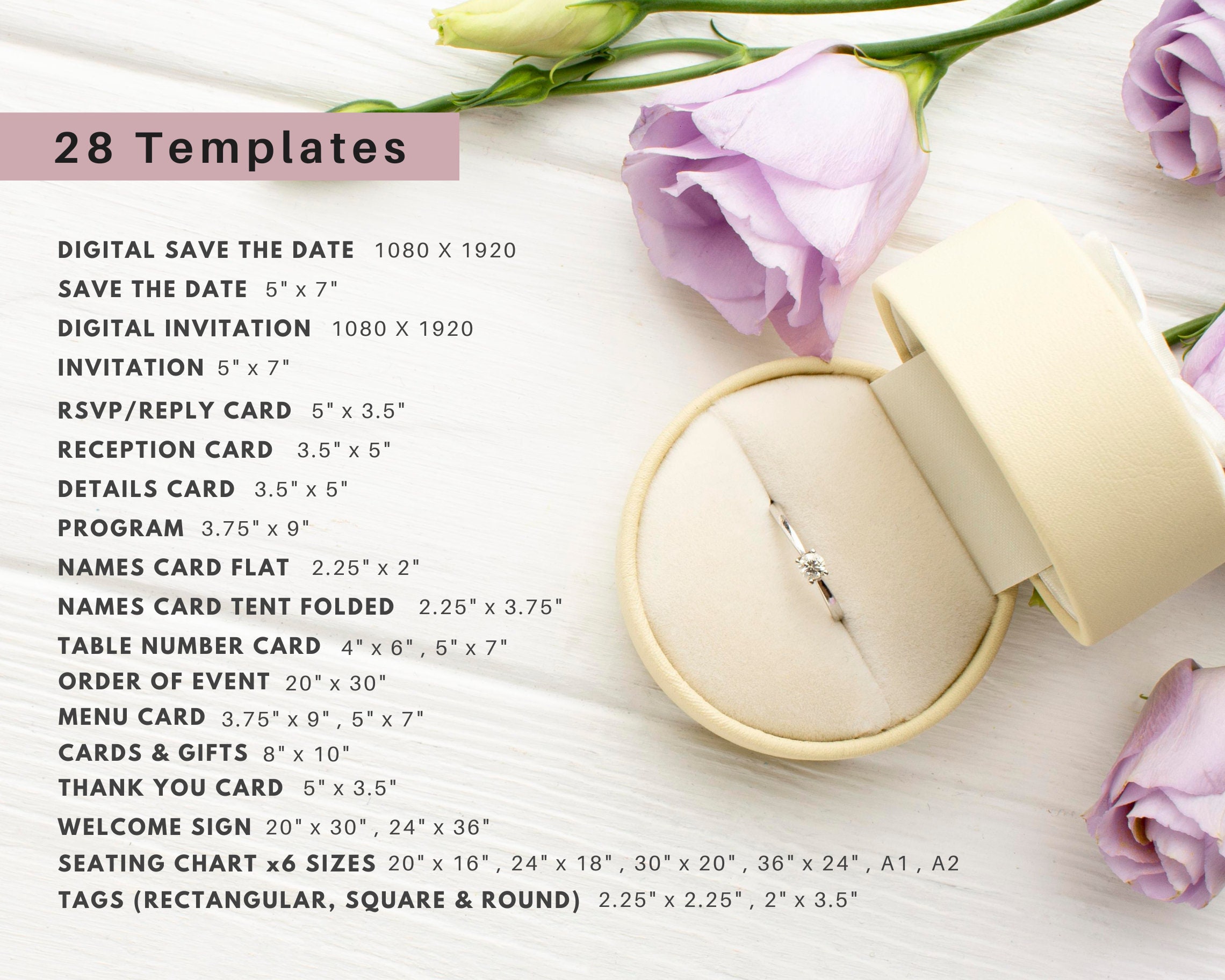 BLUSH PINK Wedding Mega Bundle Template, Soft Rustic Personalized Bride ...