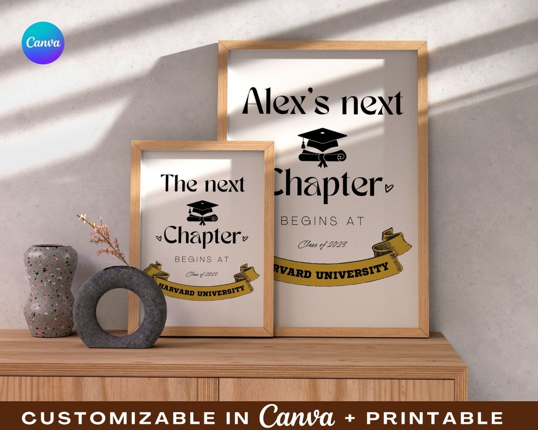 My Next Chapter Template for Canvas PRINTABLE Minimal Graduation ...