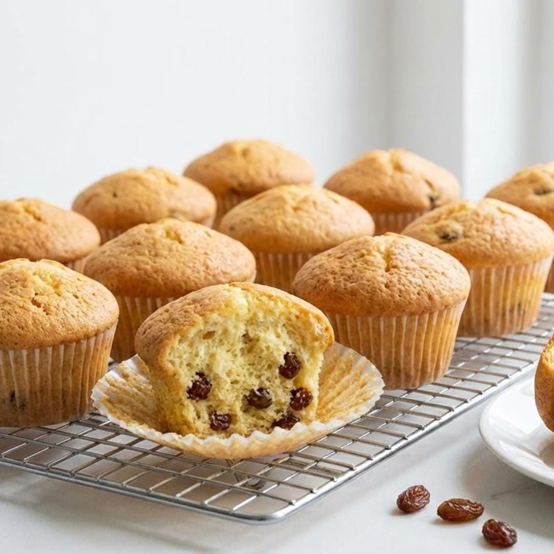 Raisin Muffins Recipe PDF | Light Sponge Muffins Without Baking Powder ...