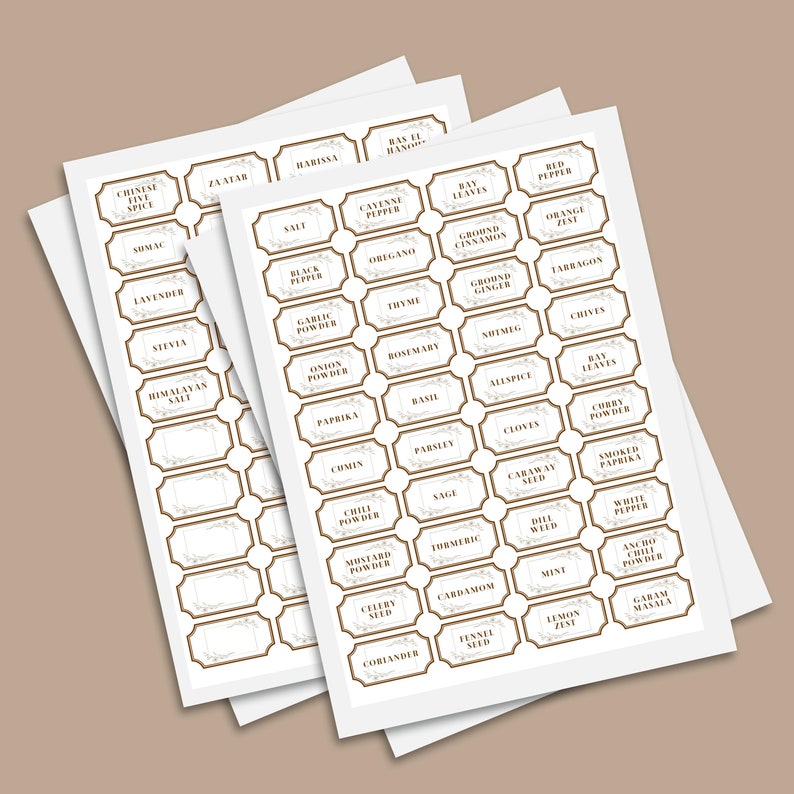 80 Printable Spice Jar Labels: Kitchen Organization Stickers (digital ...