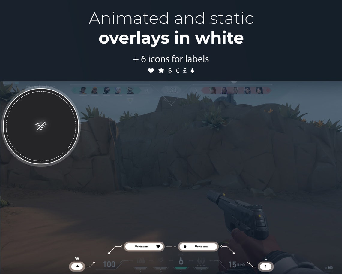 Valorant Overlay in 7 Colors, Valorant HUD Animated, Valorant Overlay ...