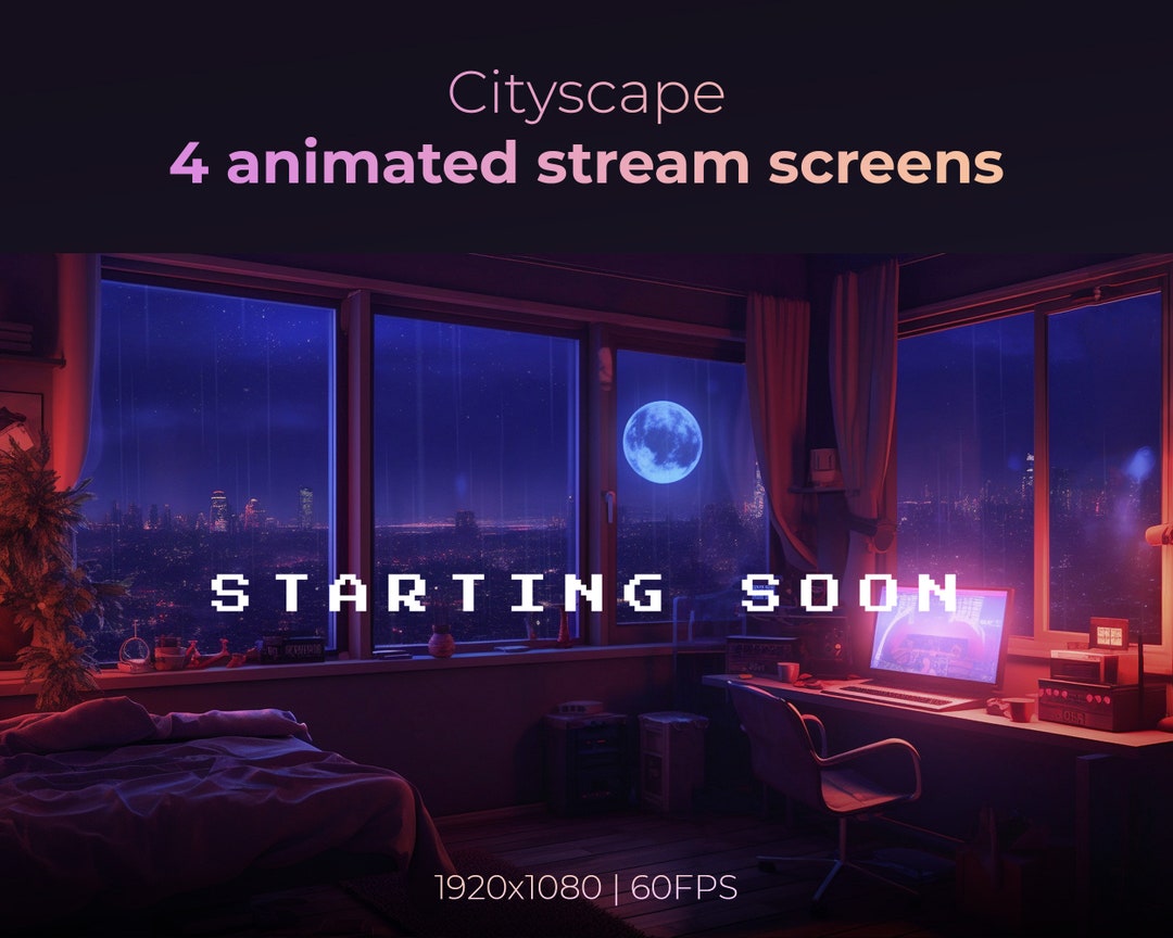 4 Stream Screens | Lofi Stream Screens | Animated Background | Vtuber ...