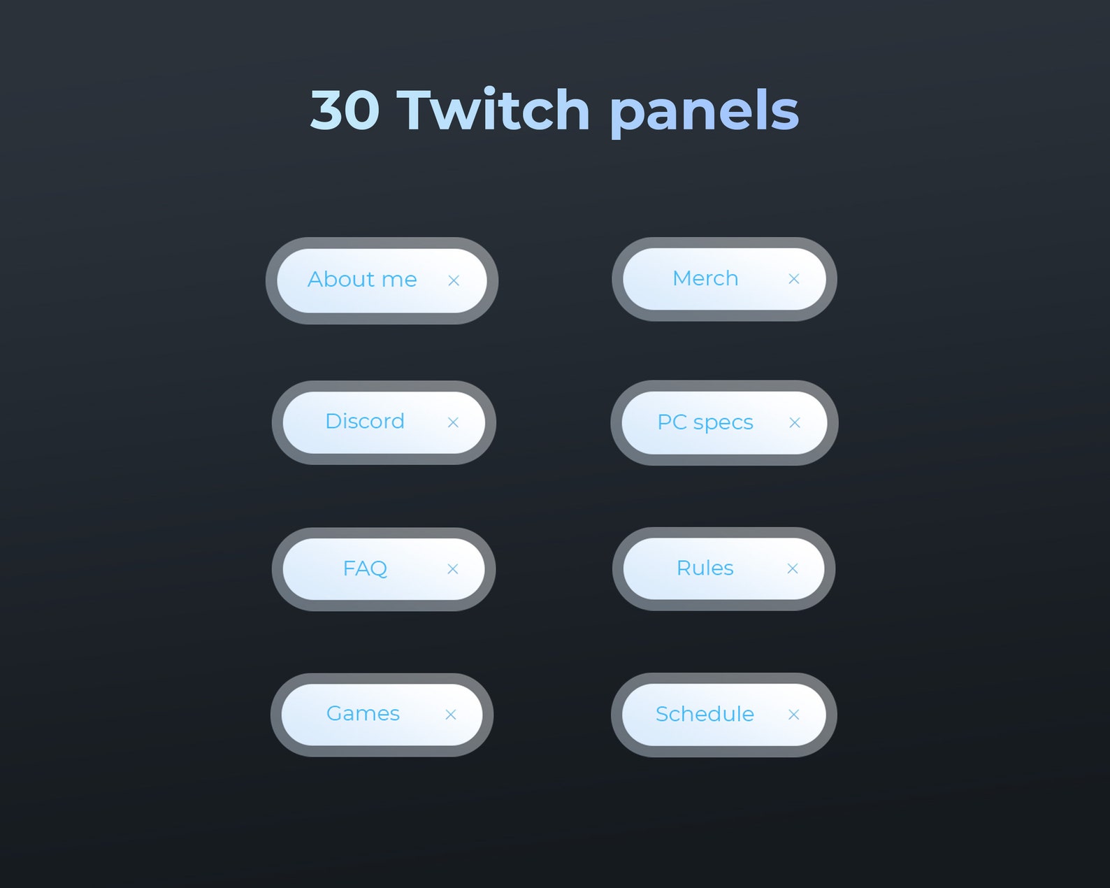 Twitch Package Blue, Stream Screens, Dreamy Stream Pack Blue, Animated ...