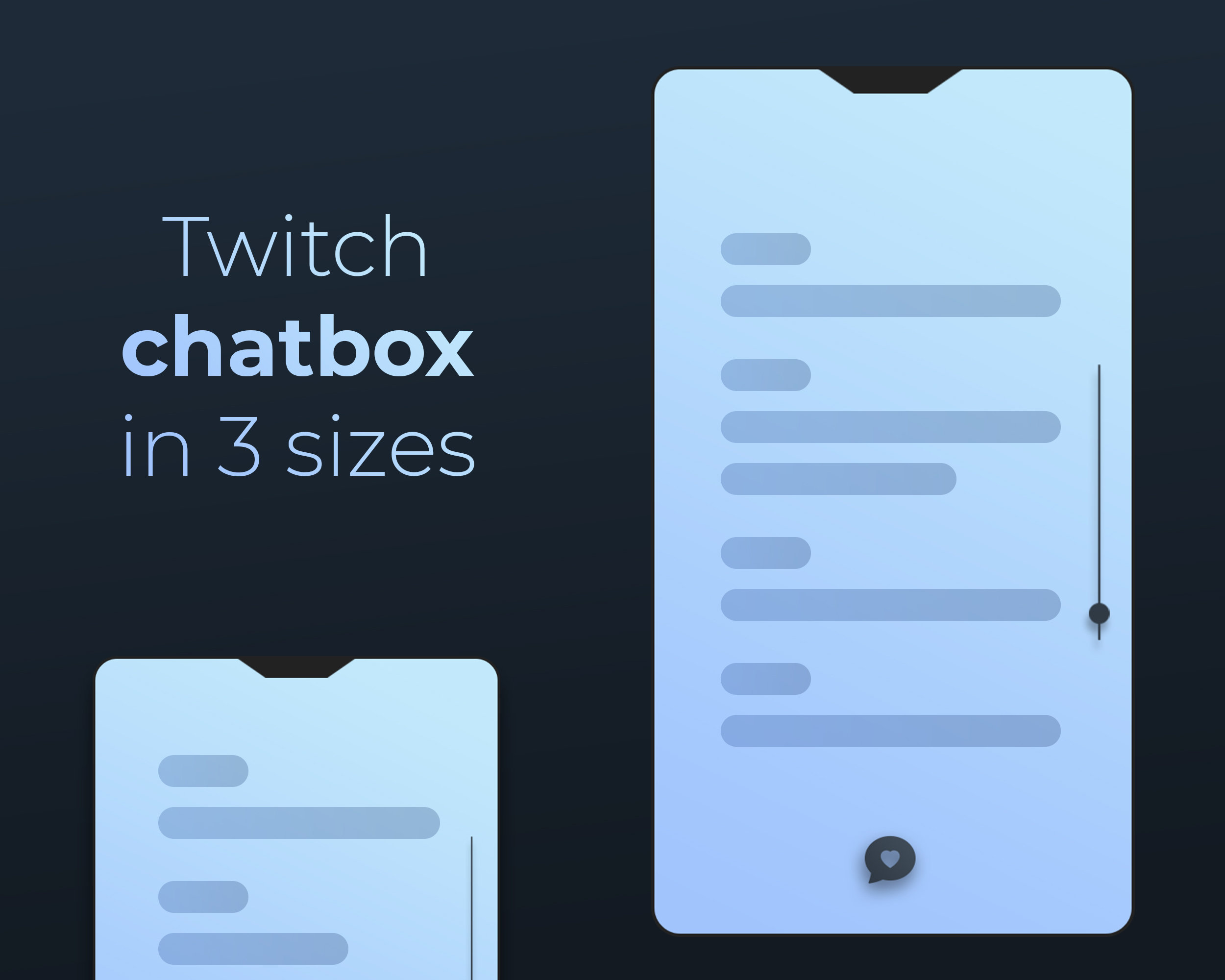 Twitch Chatbox Minimal, Baby Blue Color Simple Chat Box for Streamers ...
