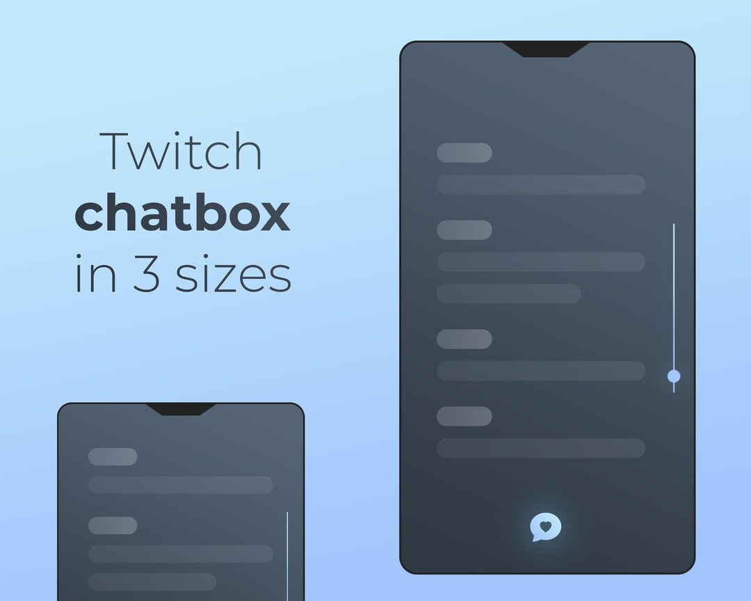 Twitch Chatbox Minimal, Simple Slate Grey Chat Box, Stream Overlay Blue ...
