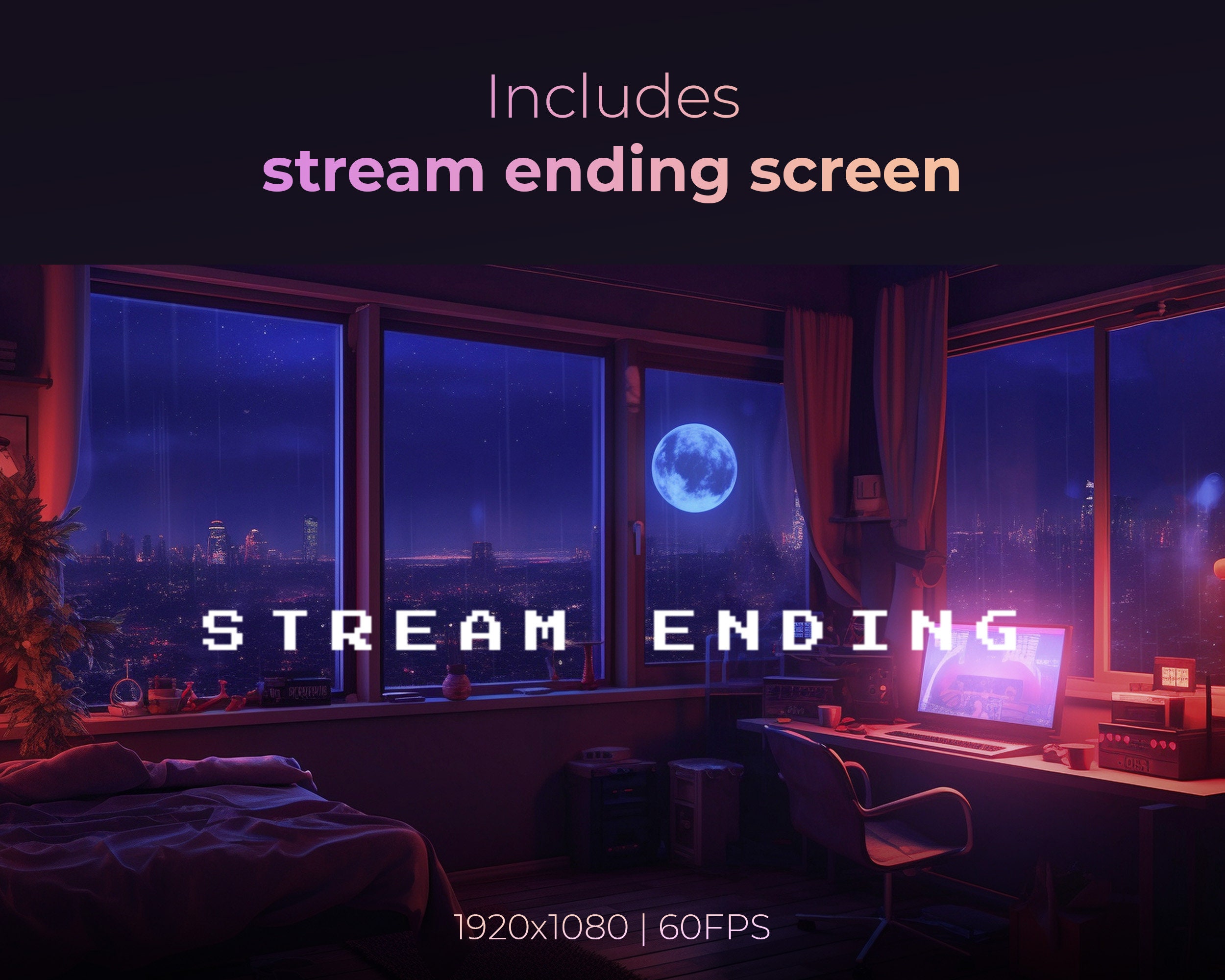 4 Stream Screens | Lofi Stream Screens | Animated Background | Vtuber ...