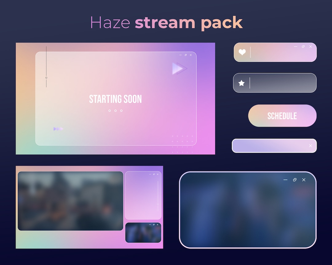 Haze Twitch Pack | Animated Overlay | Minimal Twitch Overlay Package ...
