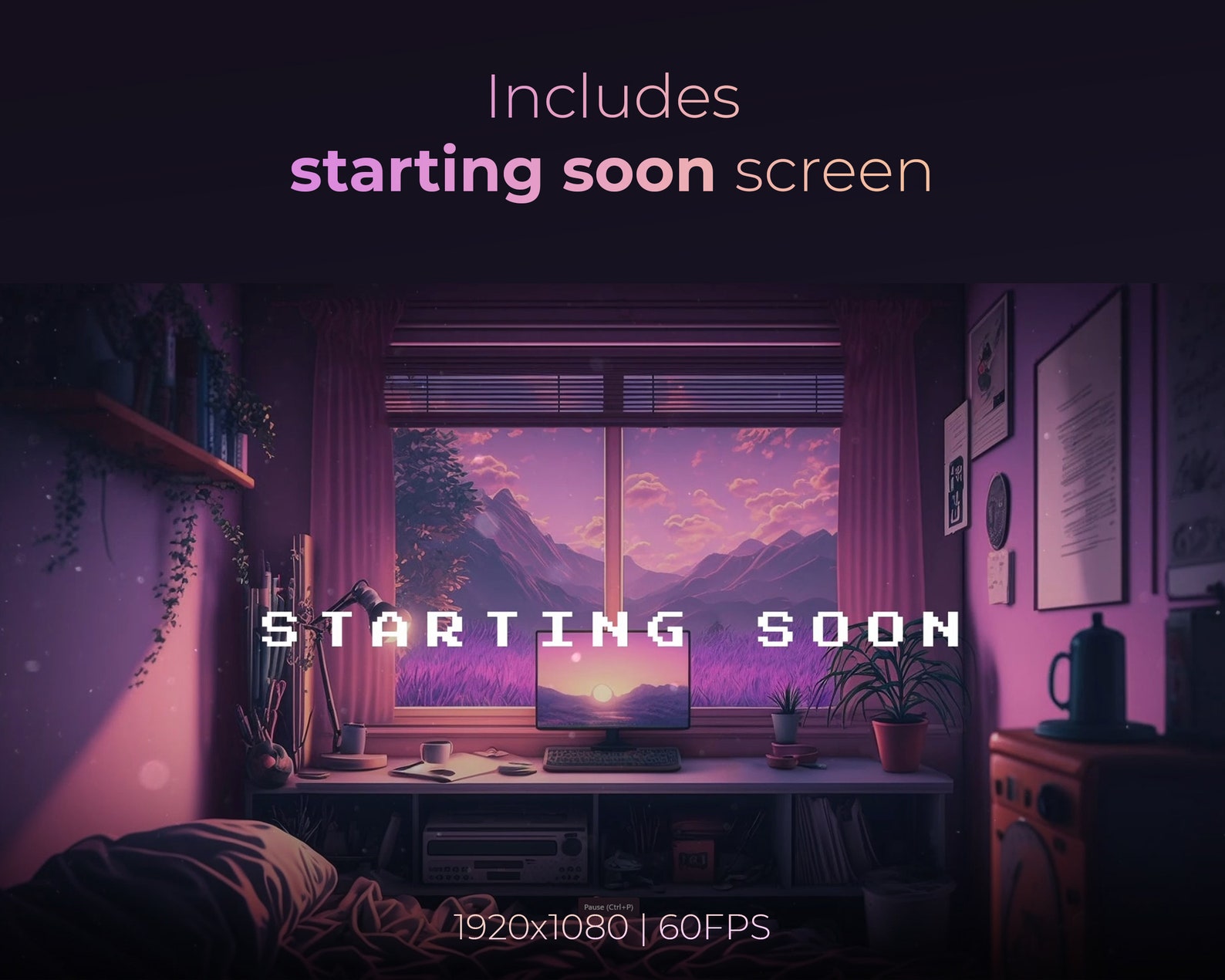 4 Stream Screens | Lofi Stream Screens | Animated Background | Vtuber ...