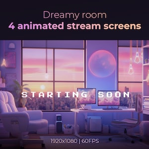 4 Stream Screens, Cute Stream Screens, Animated Background, Vtuber ...