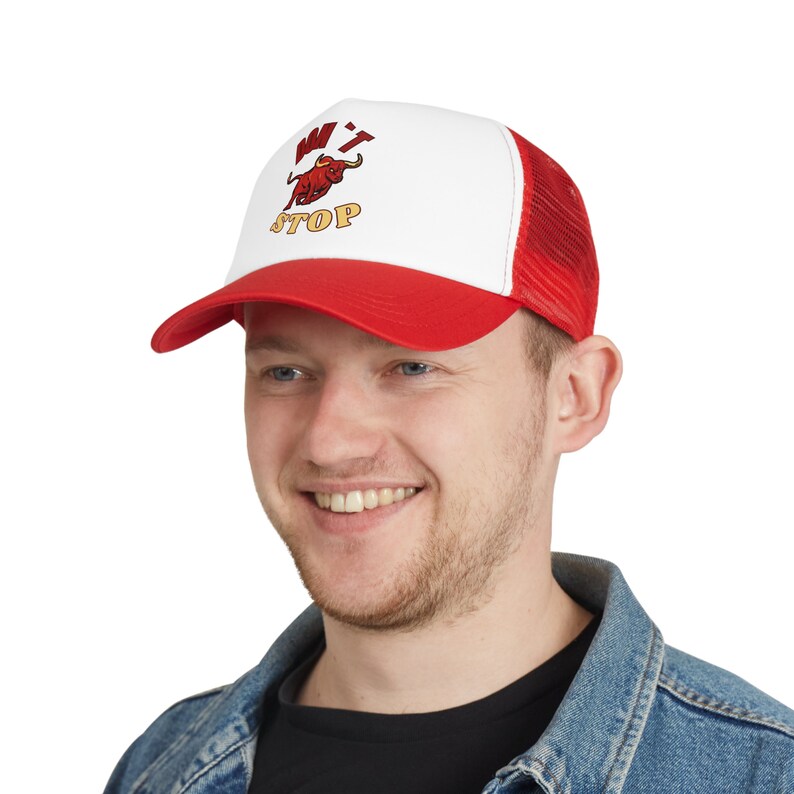 Mesh Cap With Bull Logo and Phrase Don't Stop, Mesh Cap With Bull Logo ...