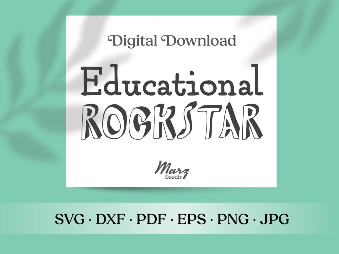 Educational Rockstar SVG Phrase Hand Drawn Typography EPS - Etsy