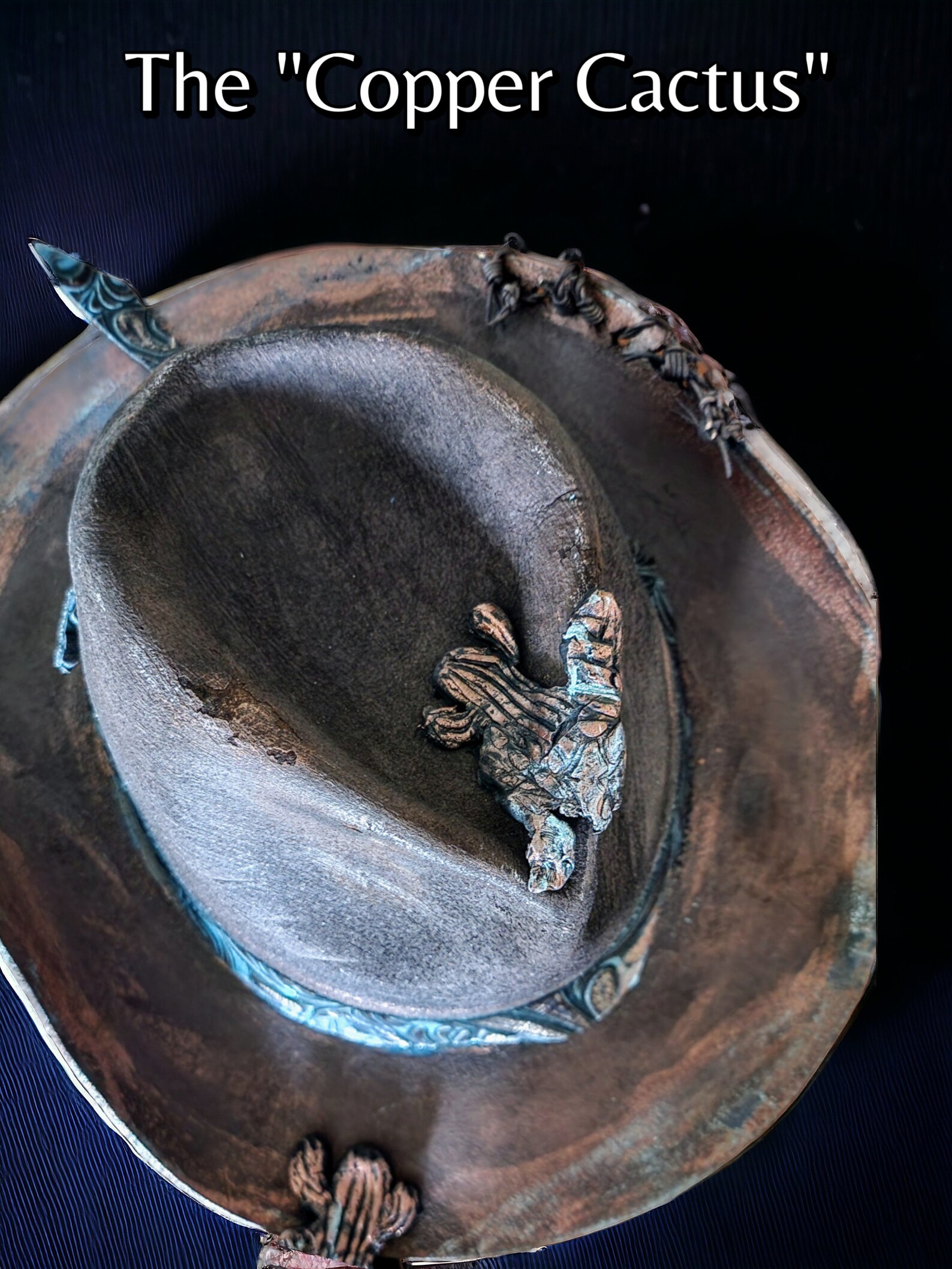 Copper Cactus Fedora: Distressed Western Wool Hat - Etsy