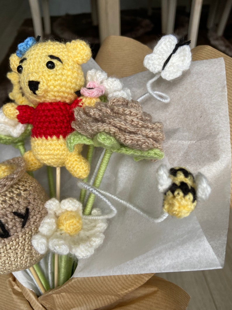 Winnie the Pooh Crochet Flower Bouquet - Etsy UK