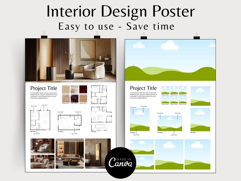 Interior Design Presentation Board Template Interior Design Poster ...