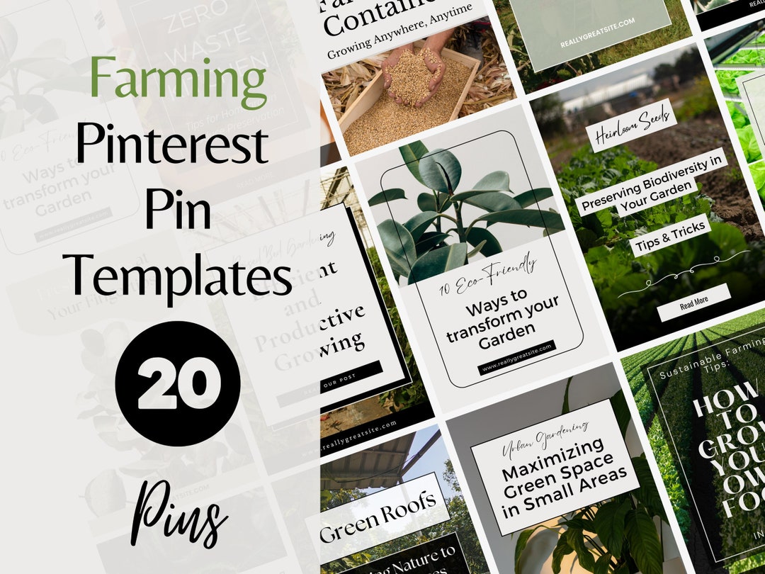 Pinterest Pins for Farming - Gardening Social Media Pins - Greenery ...