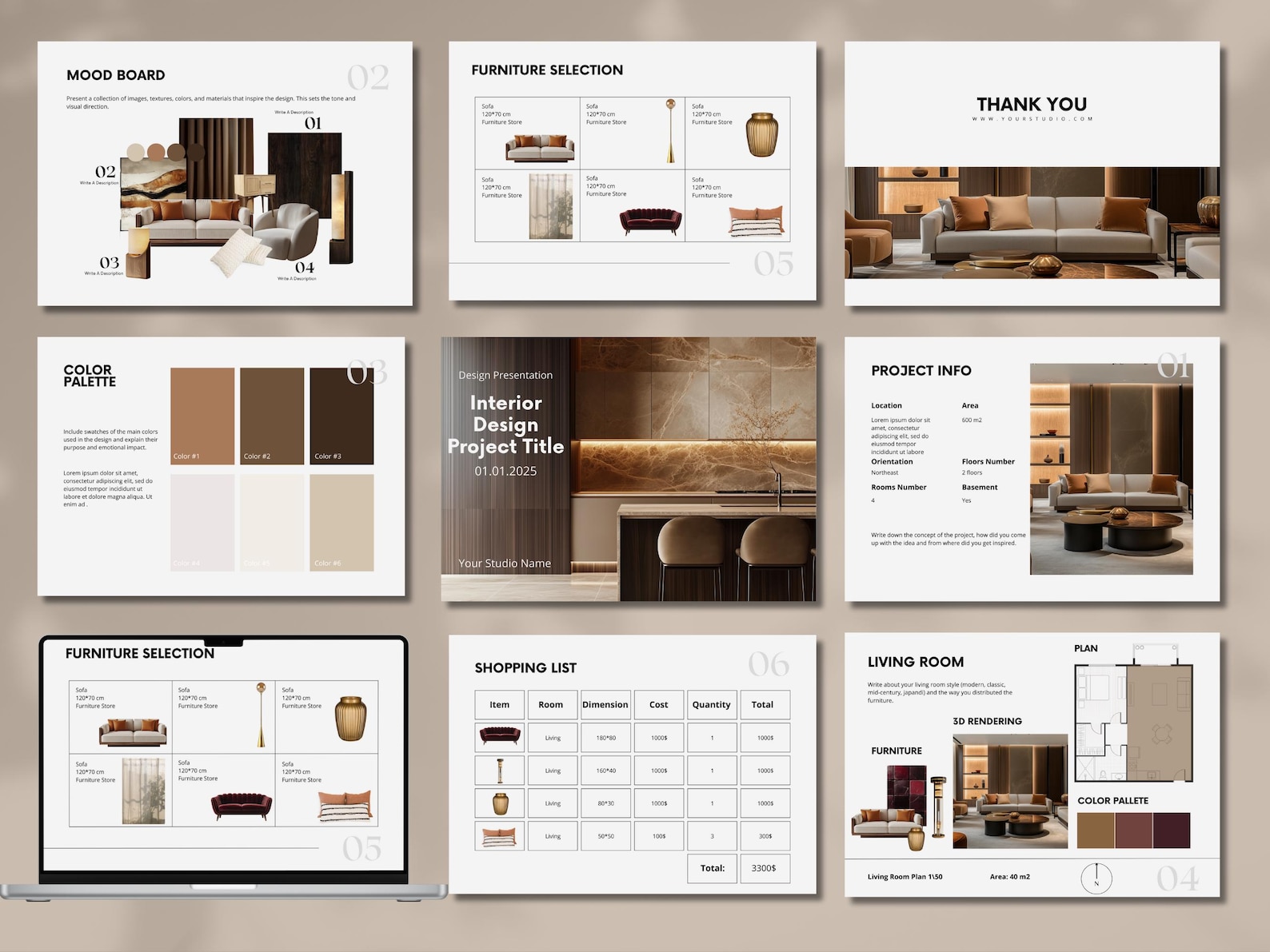 Interior Design Presentation Template Interior Design Project Proposal ...