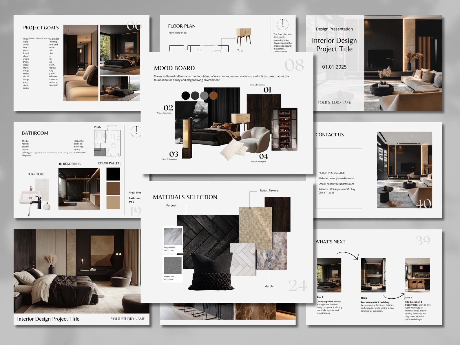Interior Design Presentation Template, Interior Design Project Proposal ...