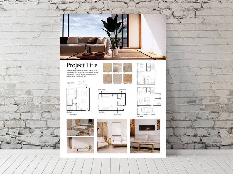 Interior Design Poster Template Interior Design Board Digital Interior ...