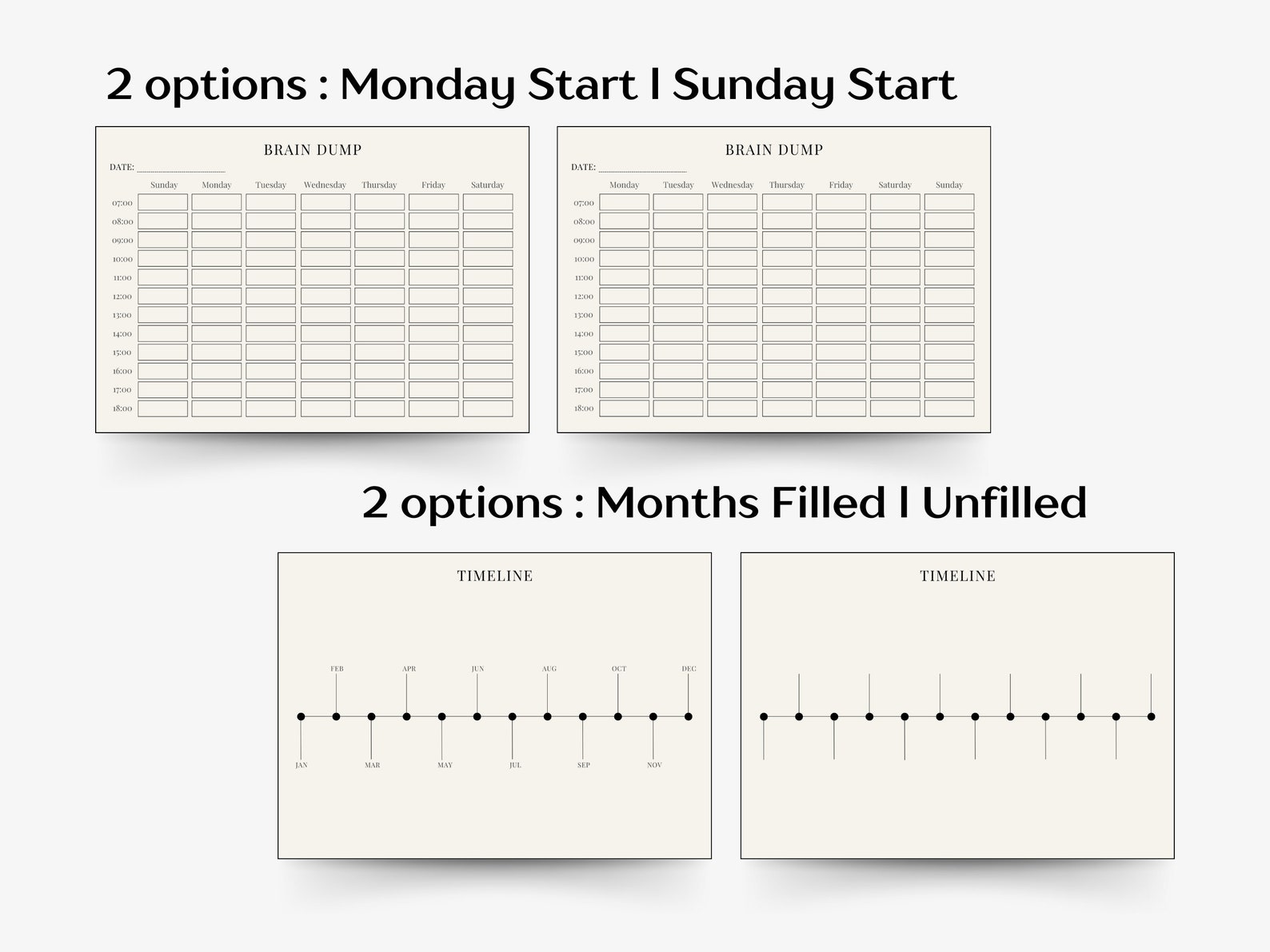Brain Dump Planner Bundle Mind Map Template ADHD Weekly Planner Daily ...