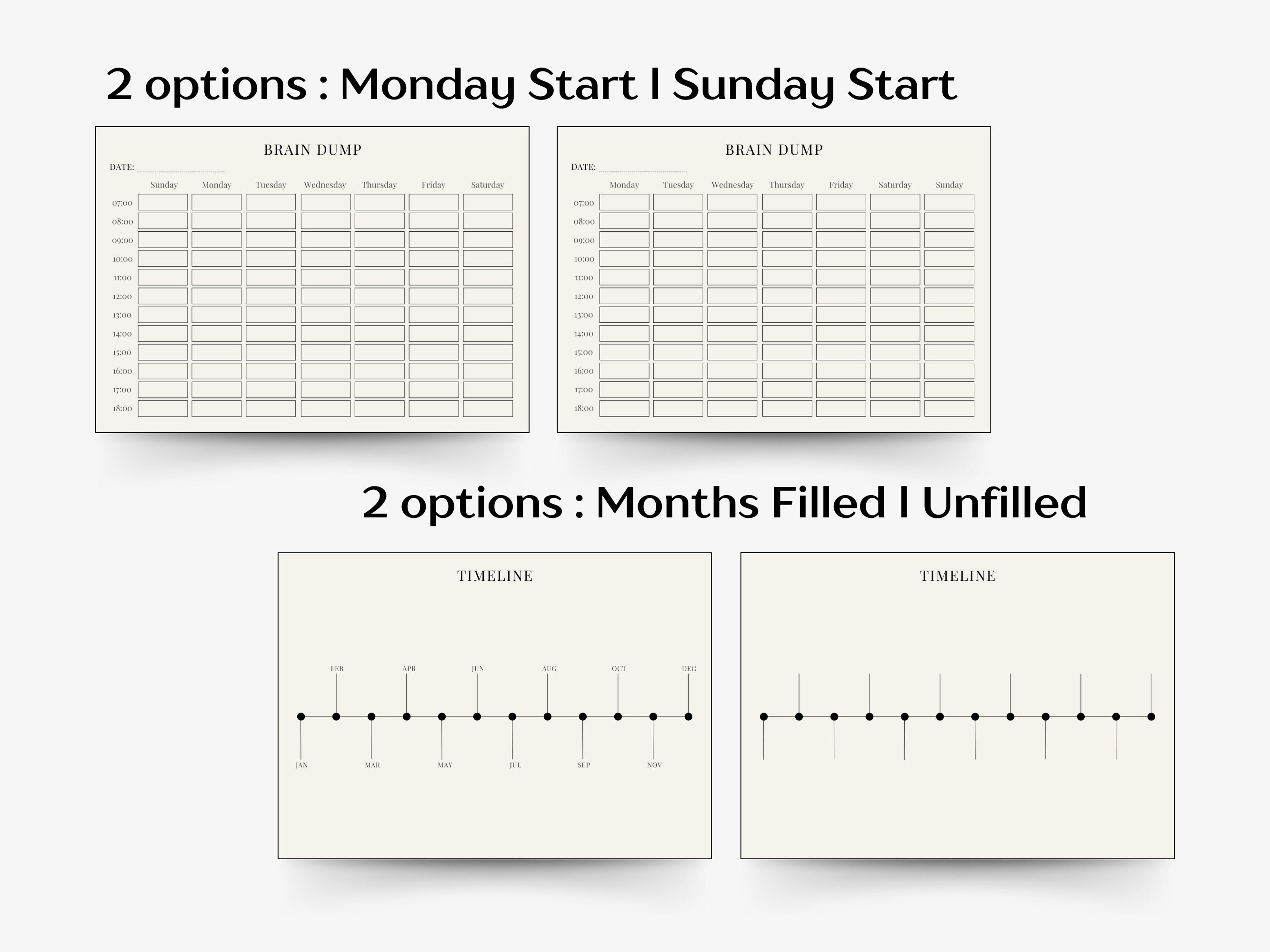 Brain Dump Planner Bundle Mind Map Template ADHD Weekly Planner Daily ...