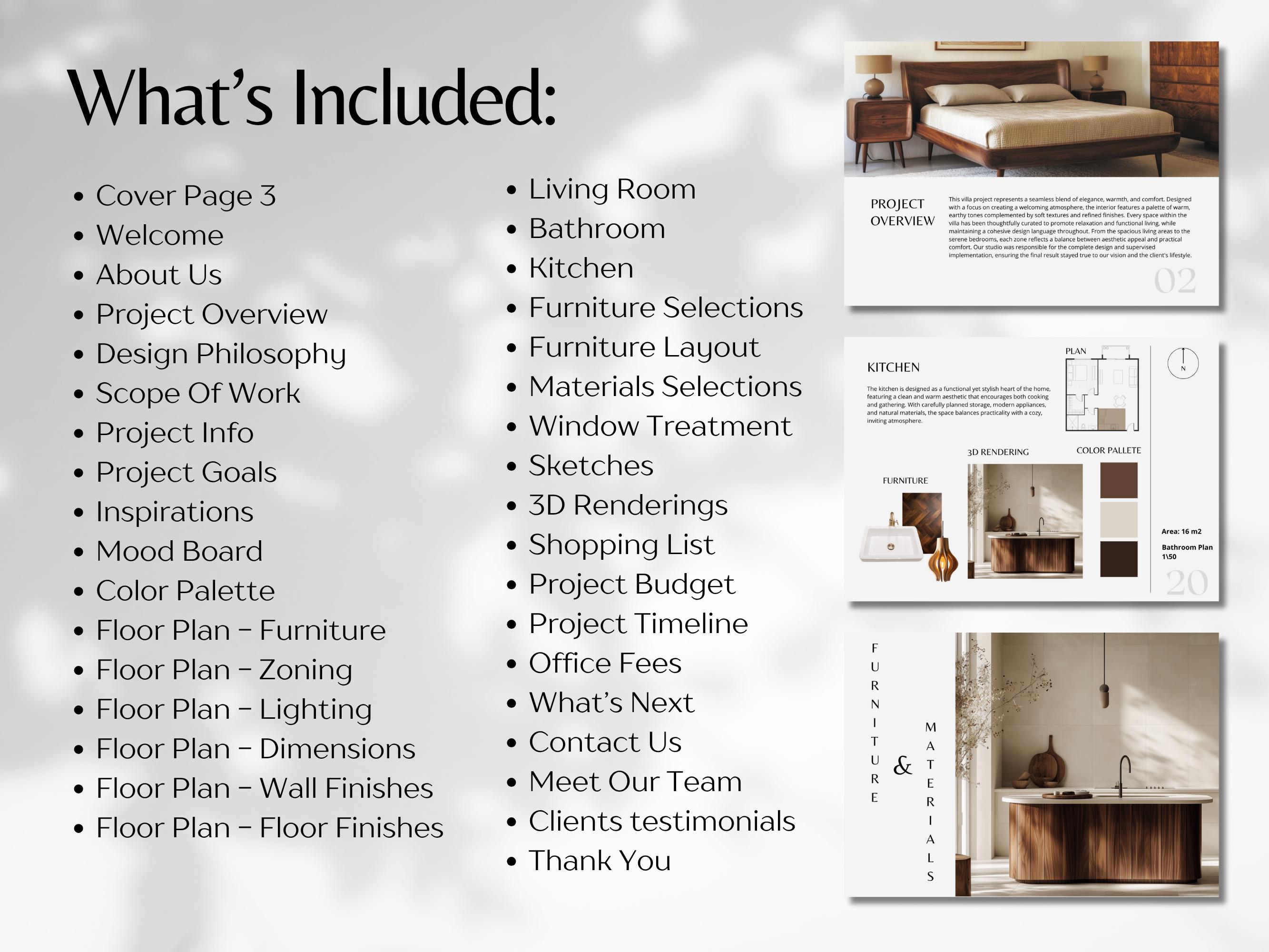 Interior Design Presentation Template, Interior Design Project Proposal ...