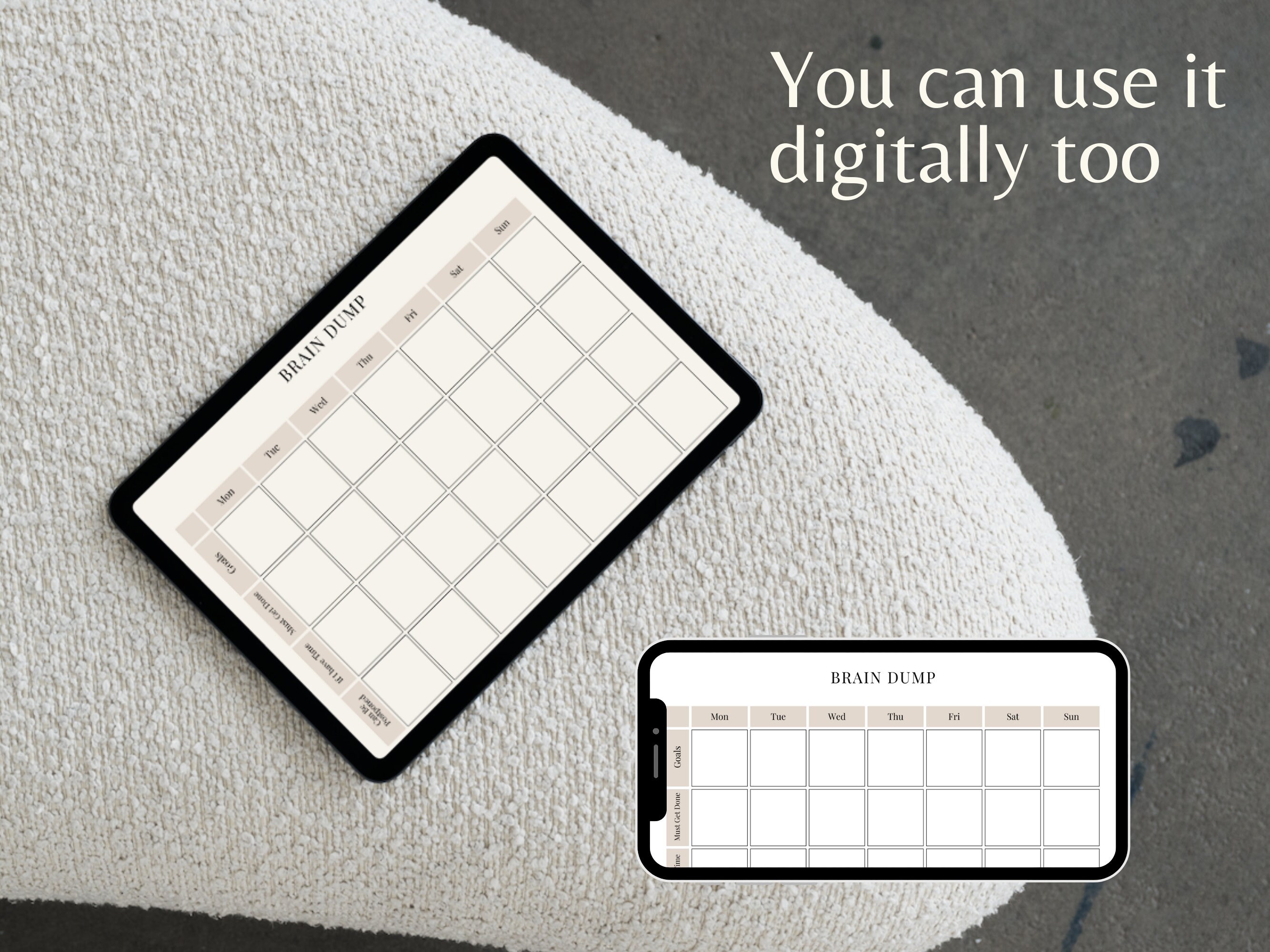 Brain Dump Planner Bundle Mind Map Template ADHD Weekly Planner Daily ...