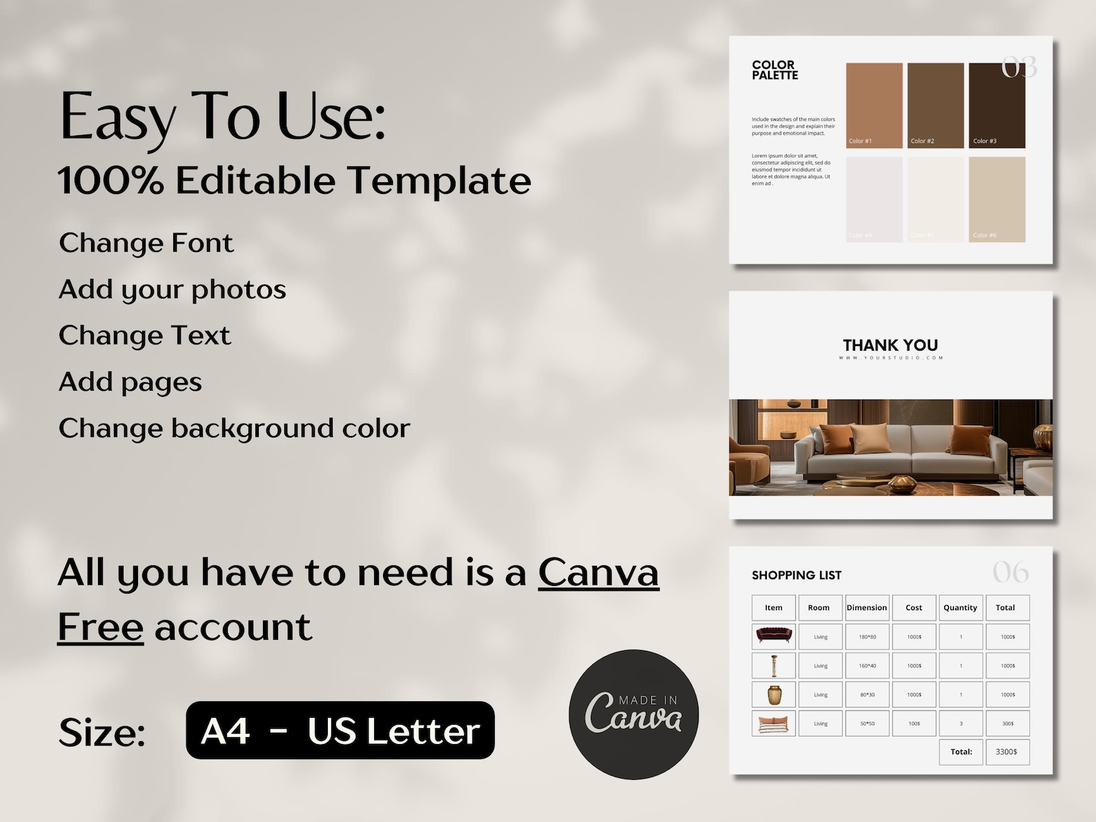 Interior Design Presentation Template, Interior Design Project Proposal ...
