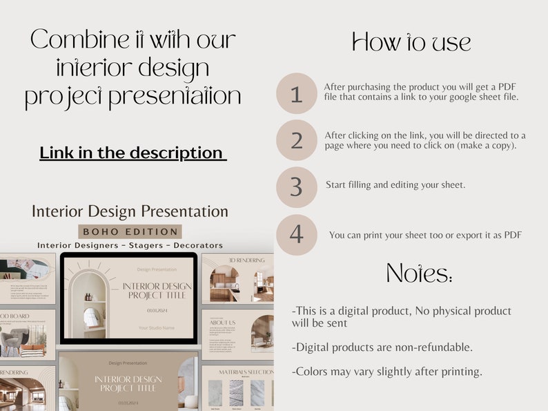 Home Renovation Planner Interior Design Spreadsheet House Improvement ...