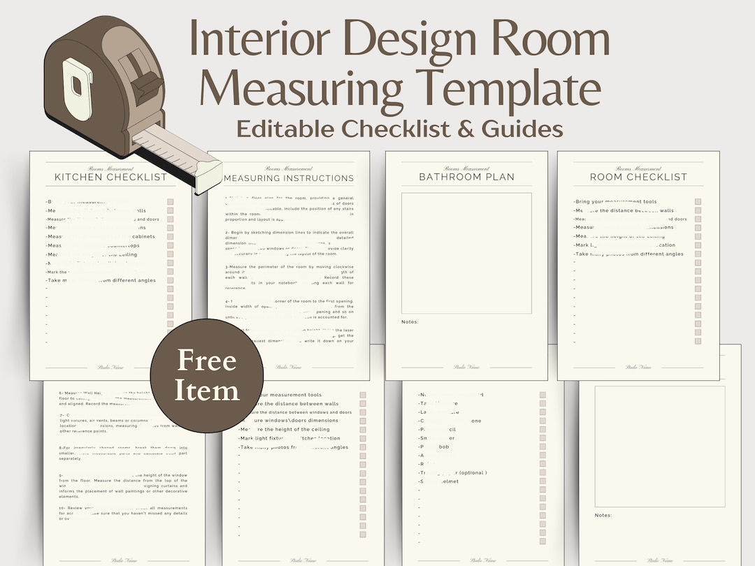 Rooms Measure Checklist Interior Design Site Measurement Template ...