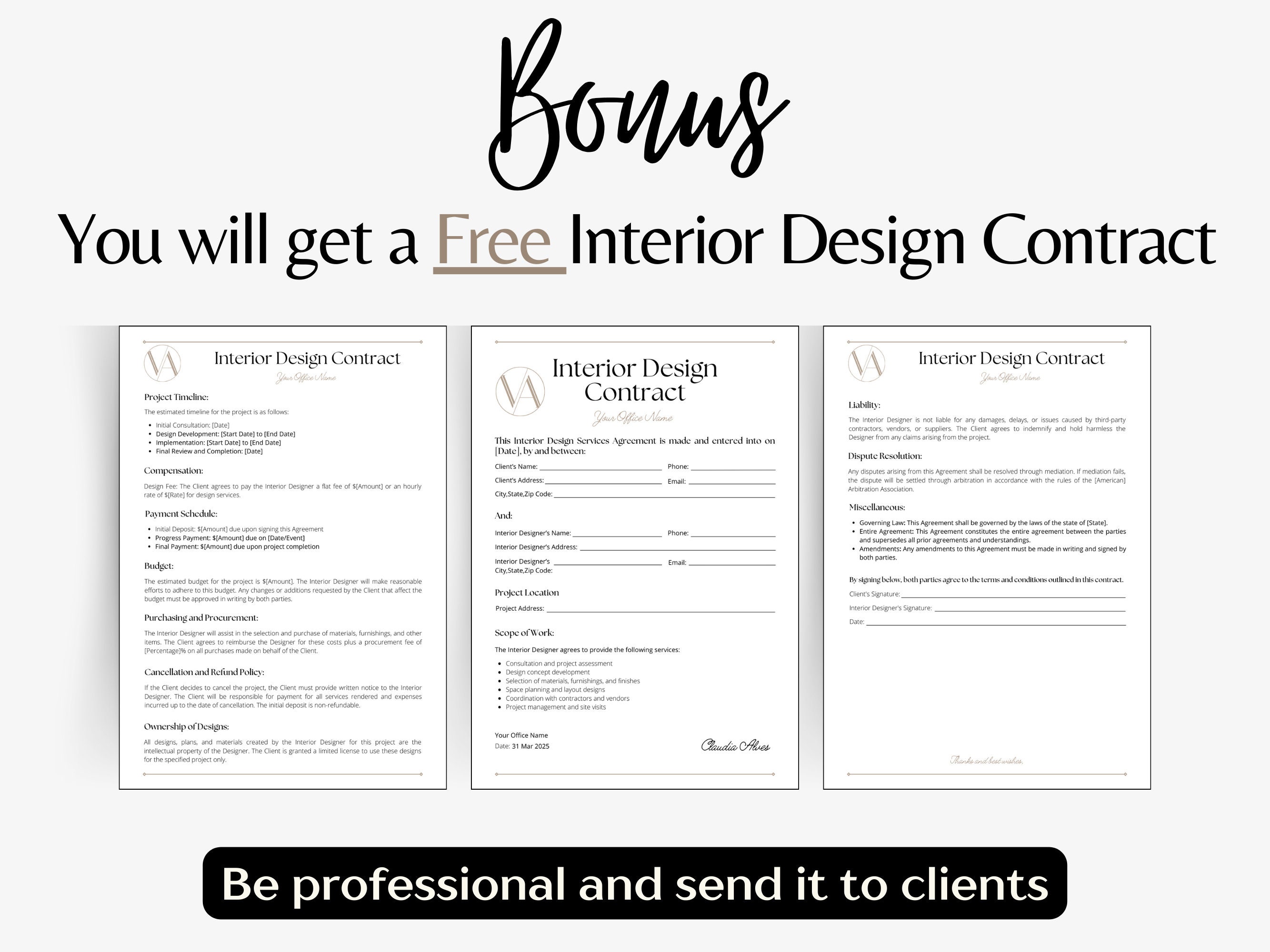 Interior Design Specification Google Sheets Excel Template FFE Interior ...