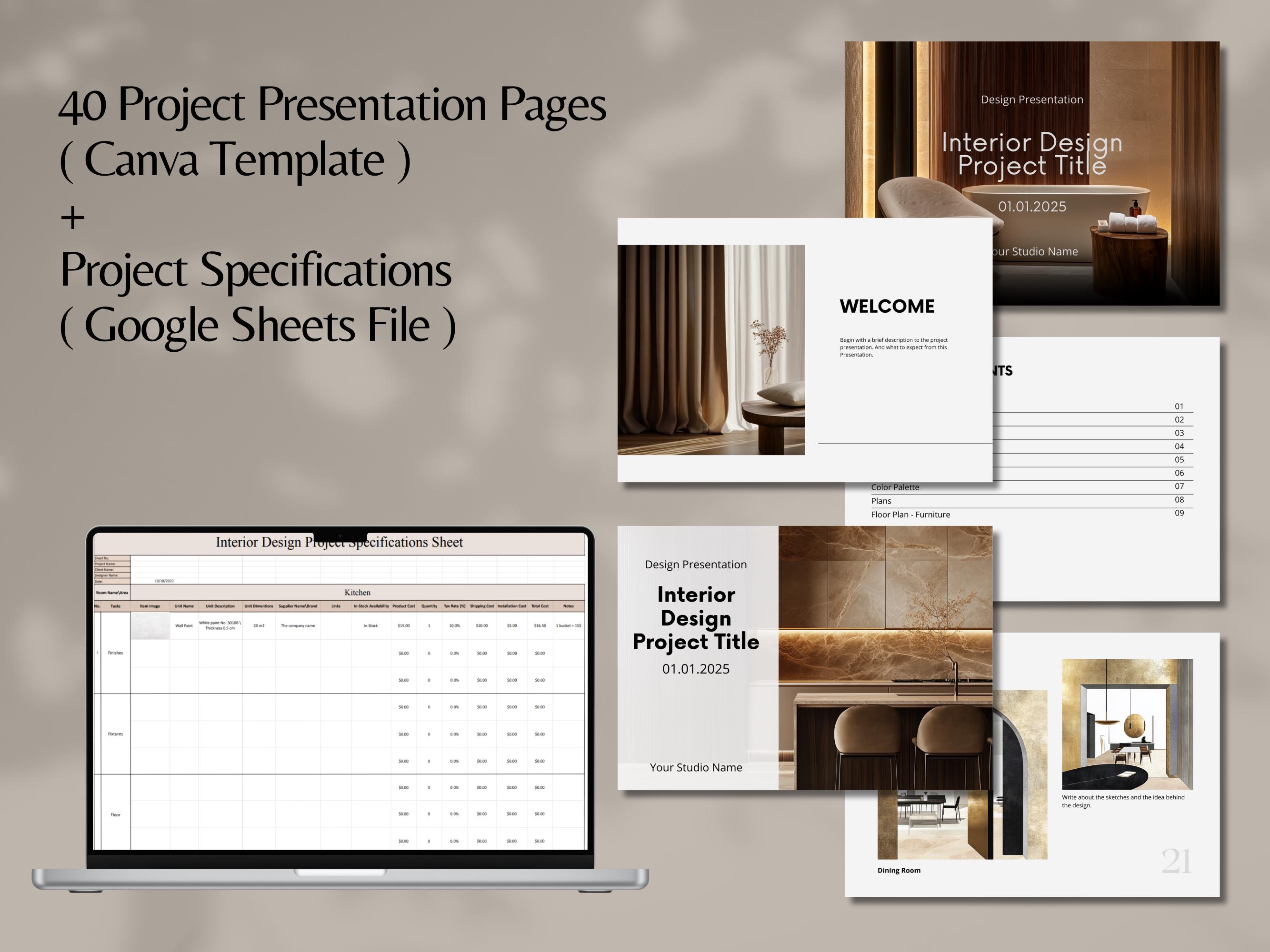 Interior Design Presentation Template, Interior Design Project Proposal ...