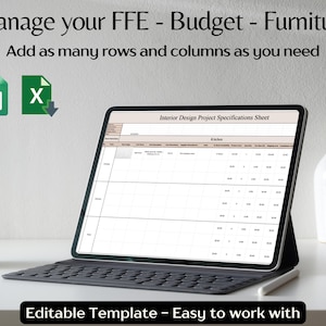 Interior Design Specification Google Sheets Excel Template FFE Interior ...