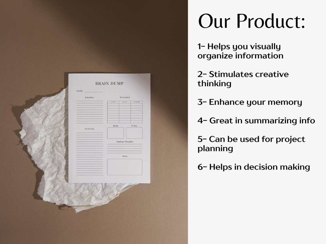 Brain Dump Bundle Template, Printable Brain Dump Planner, Ideas ...
