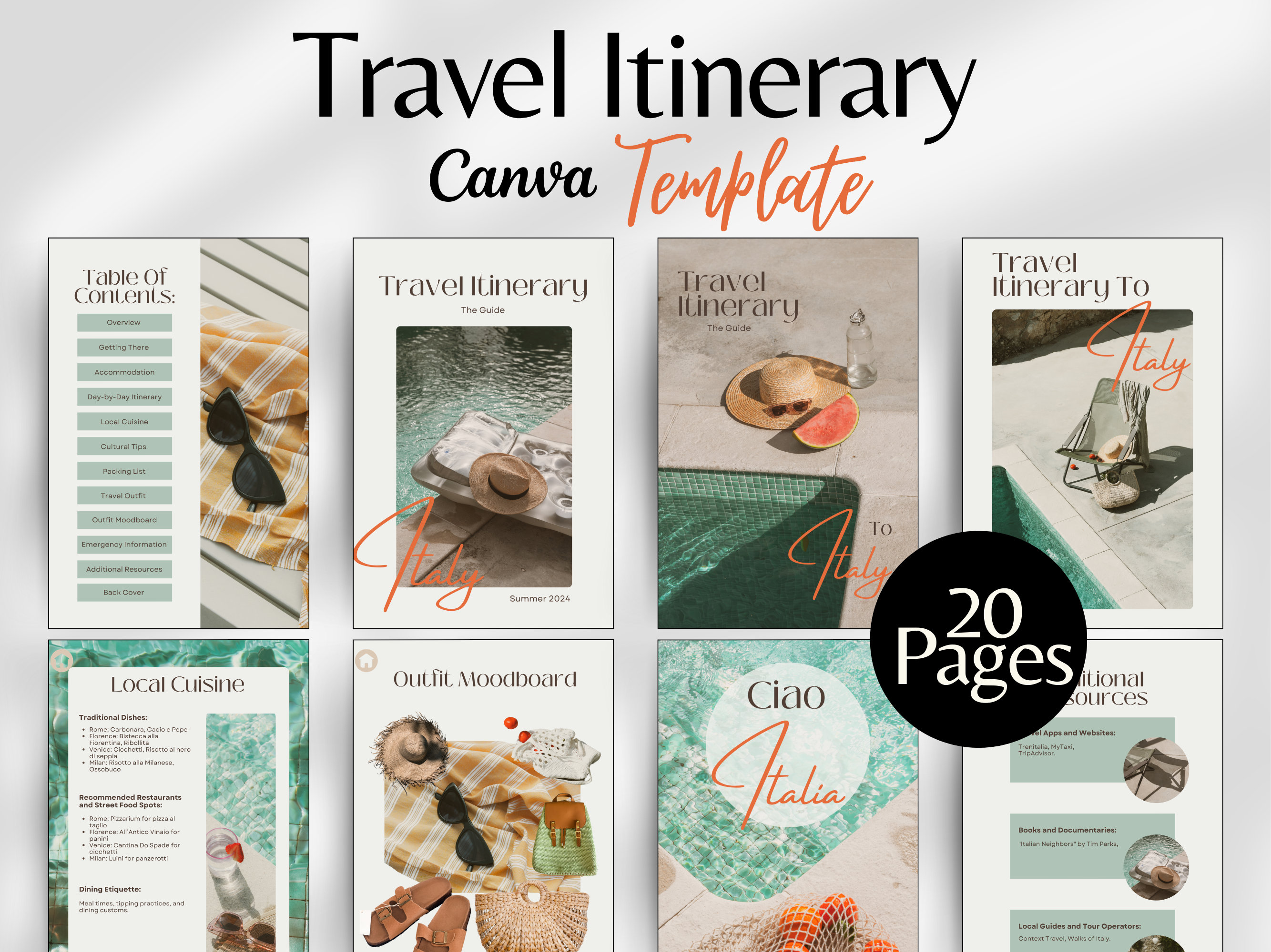 Travel Itinerary Template Printable Travel Guide Editable Trip Book ...