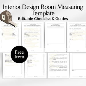 Interior Design Site Measure List, Room Measurement Tracker, Interior ...