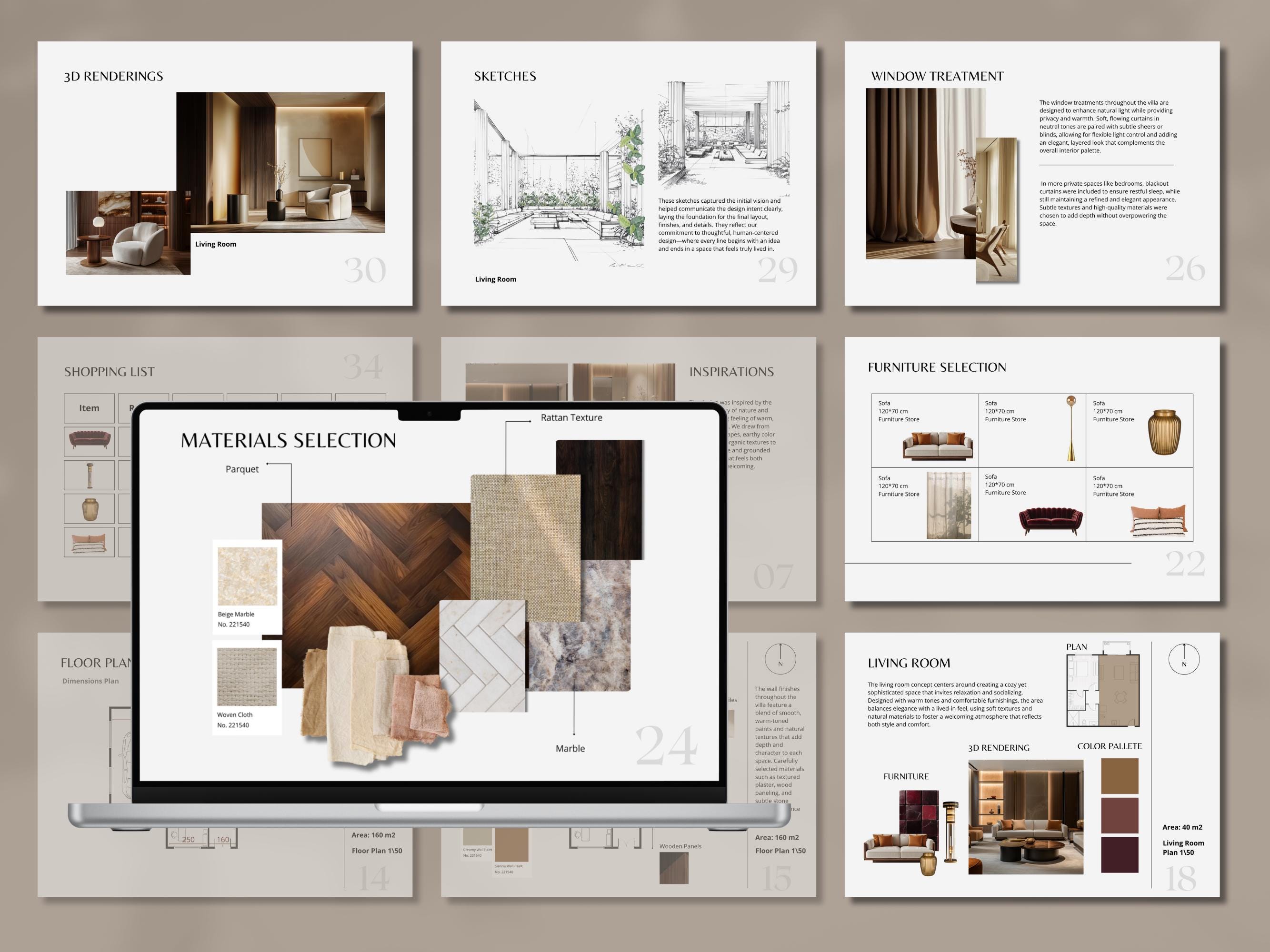Interior Design Presentation Template, Interior Design Project Proposal ...