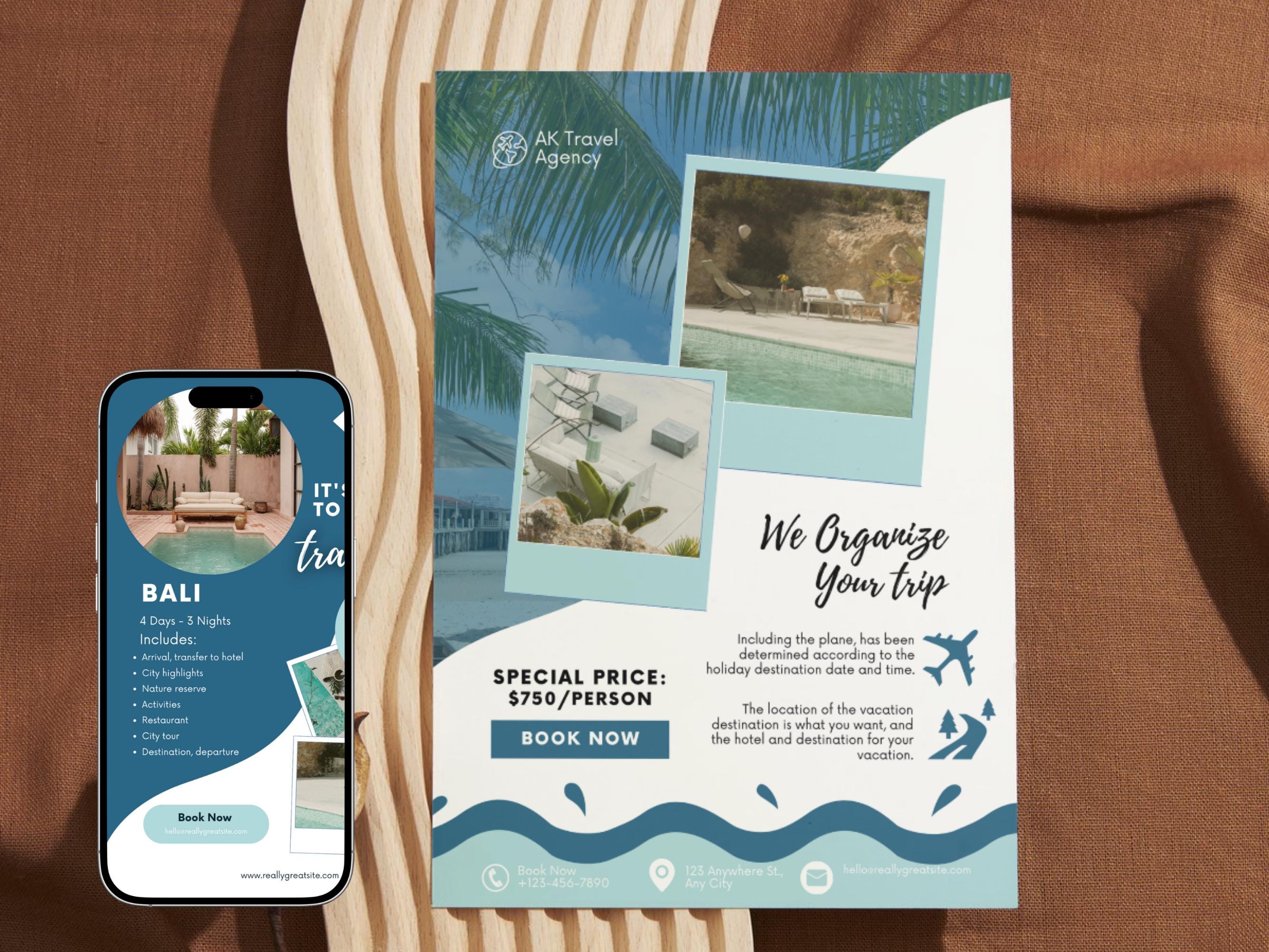Travel Agent Flyer Template Travel Business Brochure Trip Pricing Guide ...
