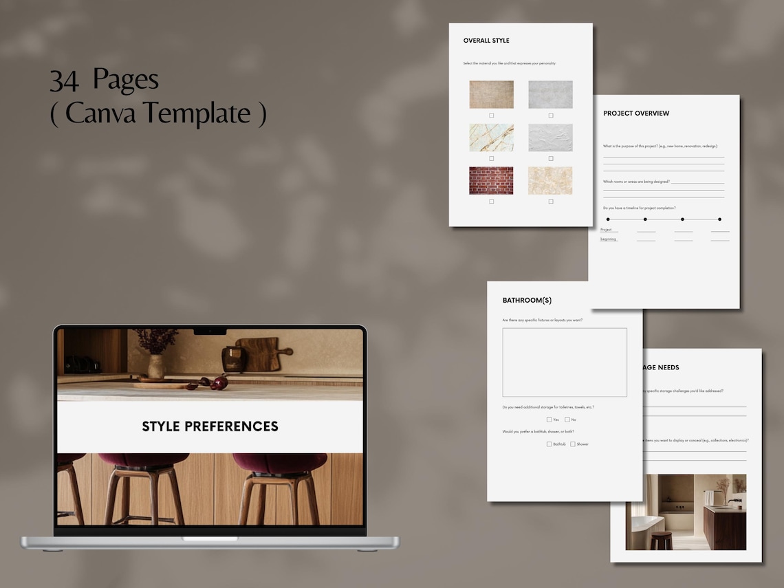 Interior Design Questionnaire Template, Client Onboarding Question ...
