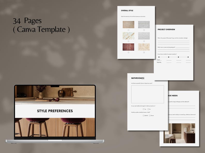 Interior Design Questionnaire Template, Client Onboarding Question ...