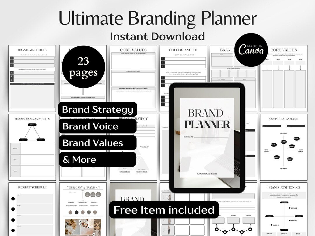 Personal Branding Planner, Branding Workbook, Business Branding Planner ...