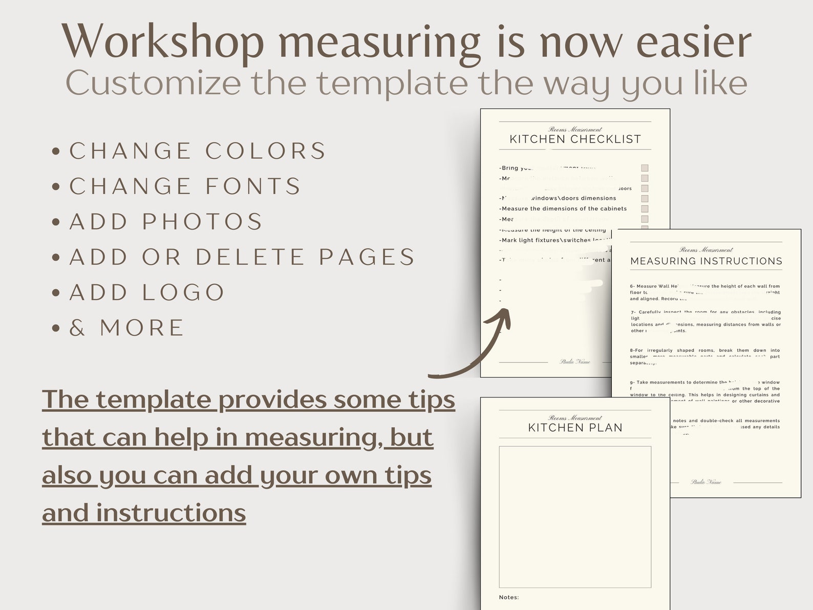 Rooms Measure Checklist Interior Design Site Measurement Template ...