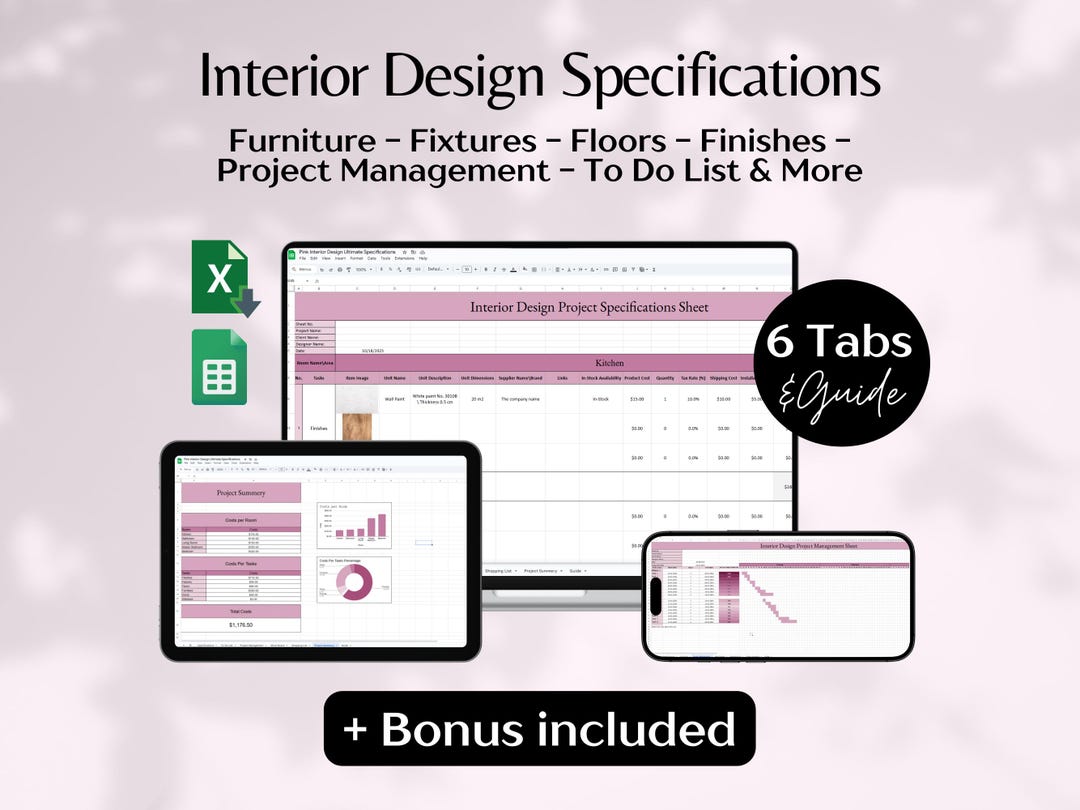 Interior Design Specification Template Interior Design Budget Template ...