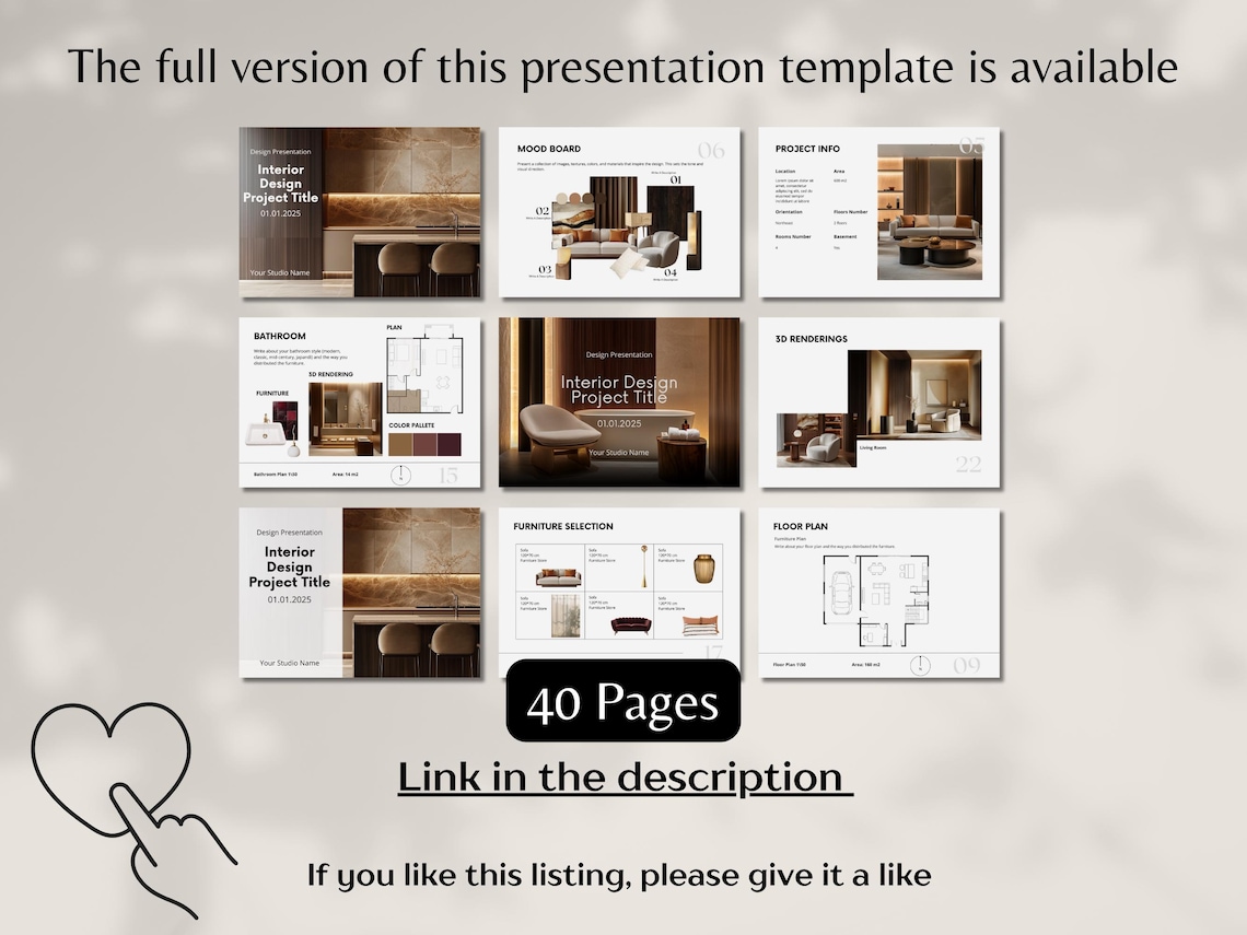 Interior Design Presentation Template, Interior Design Project Proposal ...
