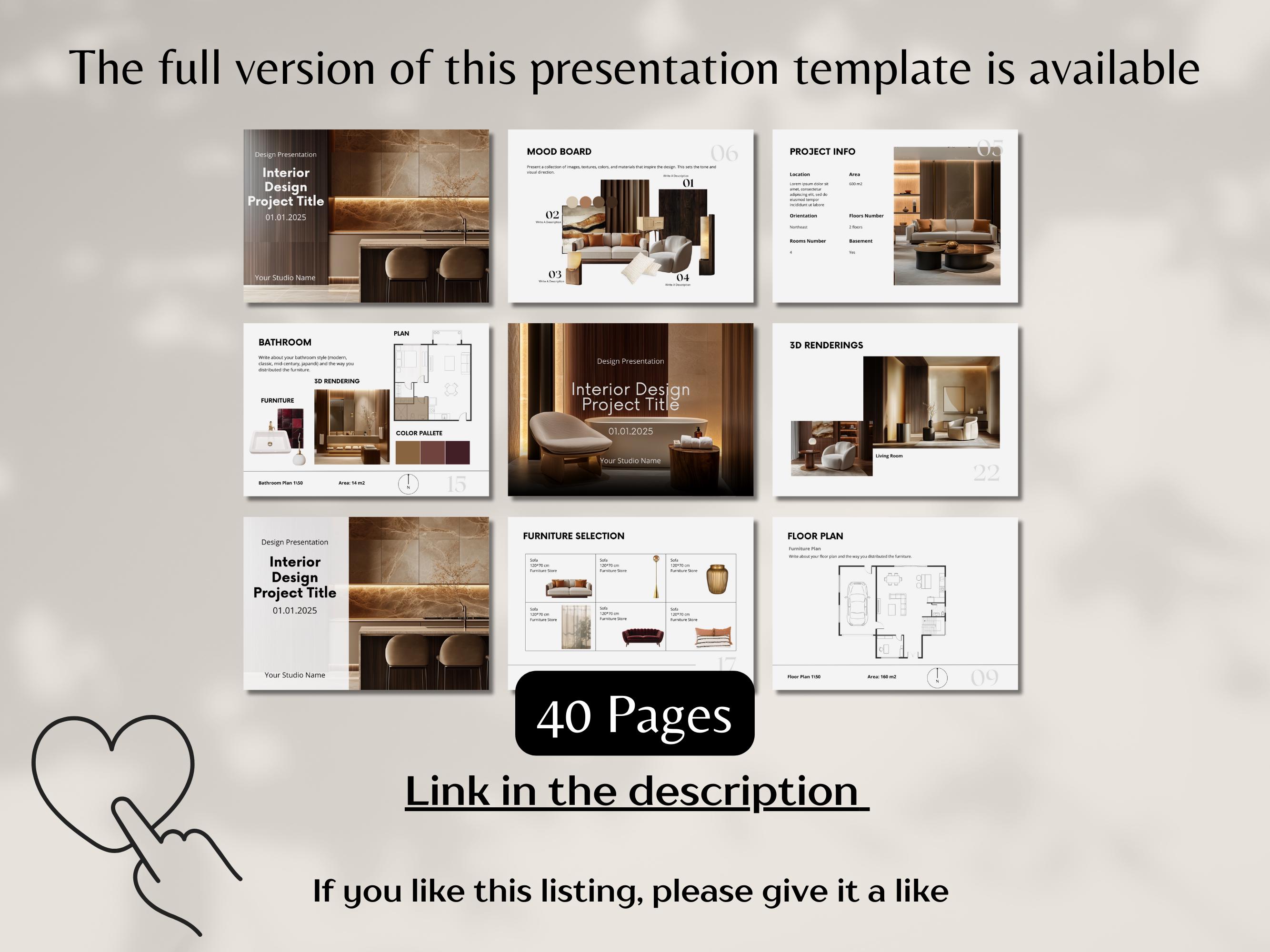 Interior Design Presentation Template, Interior Design Project Proposal ...