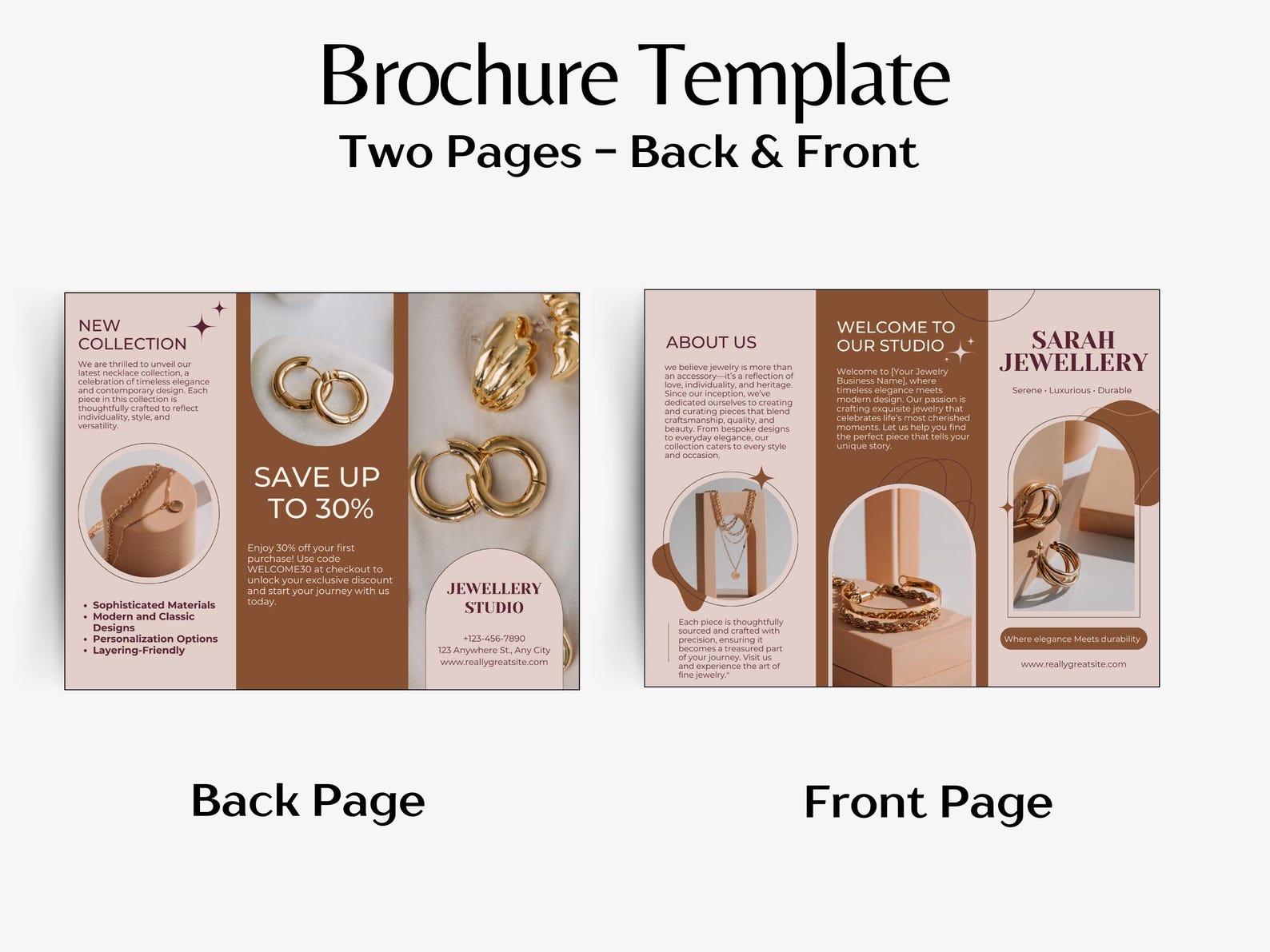 Editable Brochure Template, Jewelry Brochure Template, Custom Tri-fold ...
