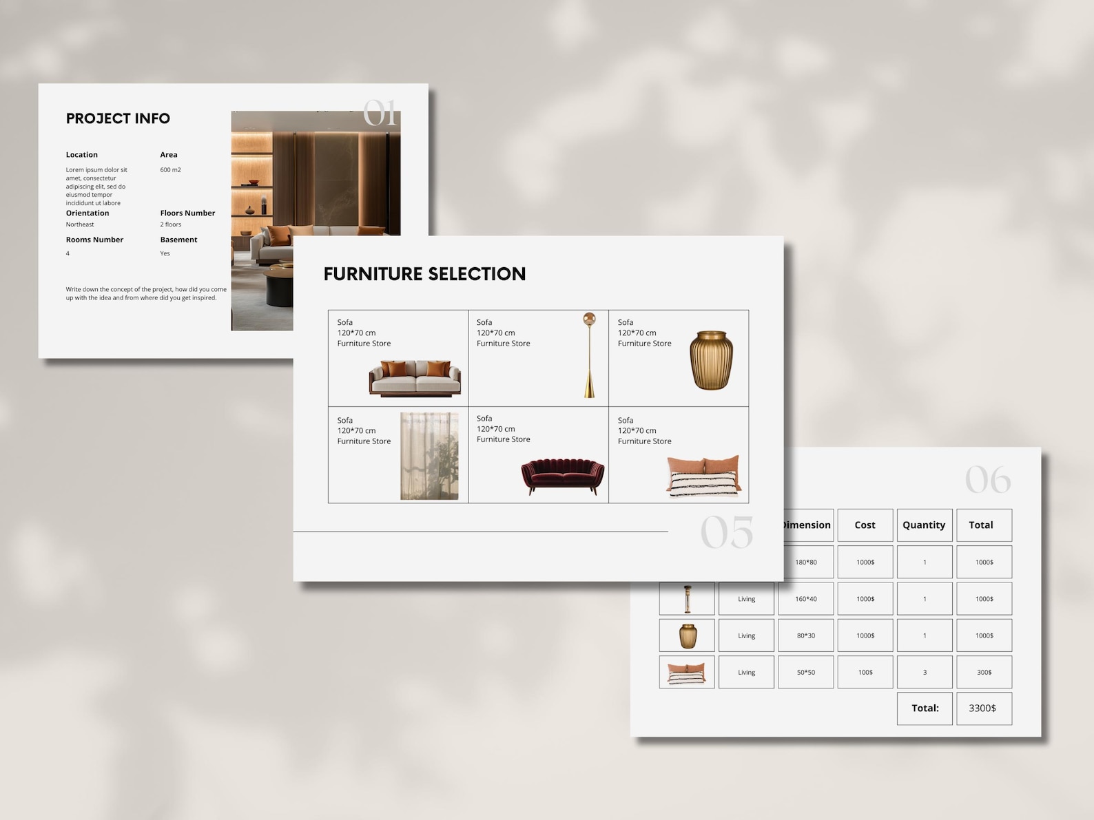 Interior Design Presentation Template, Interior Design Project Proposal ...