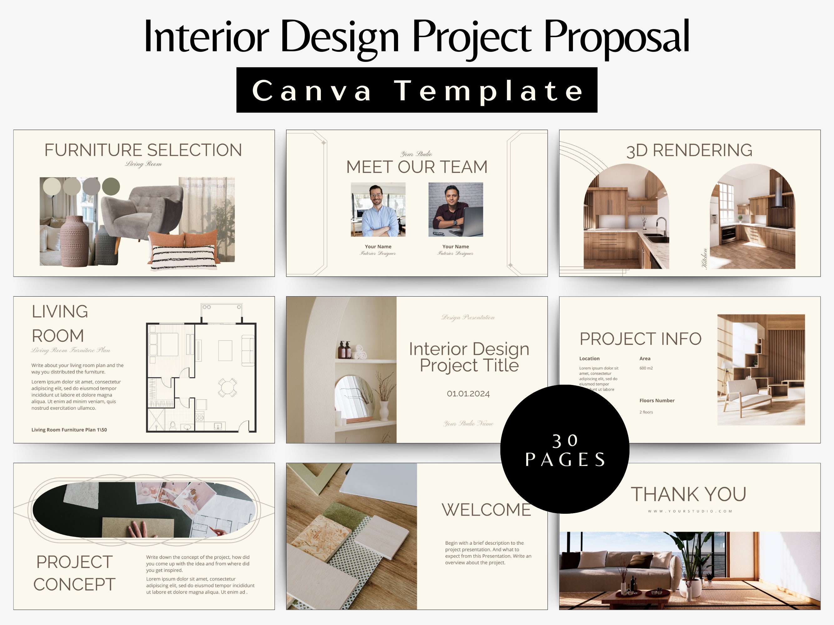 Interior Design Bundle Interior Designer Presentation Template Project ...