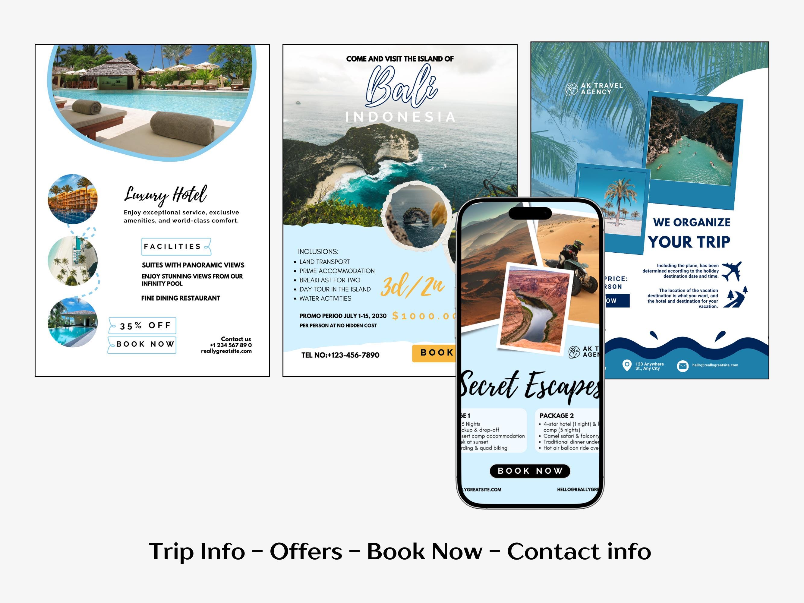 Travel Canva Template, Travel Instagram Post, Travel Flyer Template ...